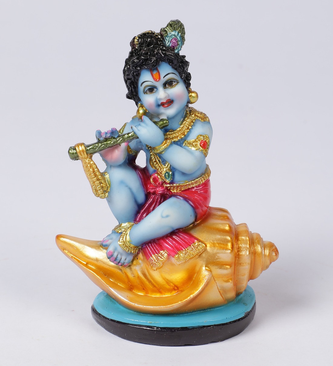 Buy Blue Resin Bansi Wale Krishna Ji Idol by Gallery99 Online - Krishna ...