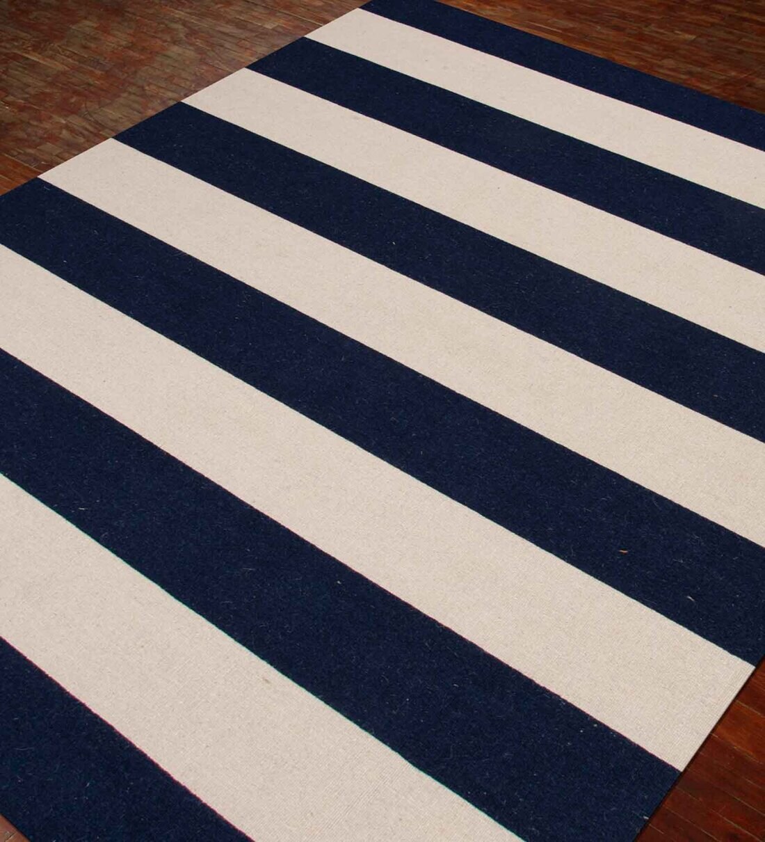 Buy Blue Striped Wool 2 ft x 3 ft Flat Weave Carpet by Jaipur Rugs at 5 ...