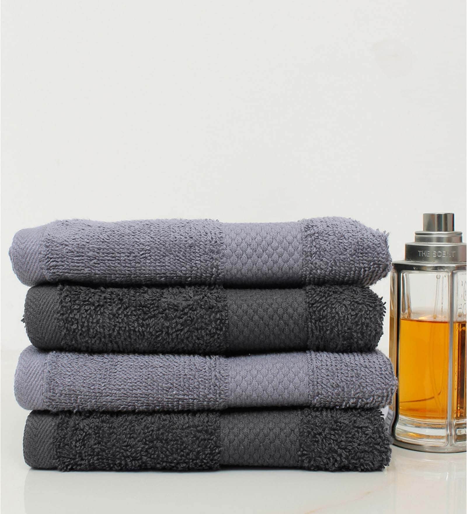Buy Multicolor Solid 500 GSM 100% Cotton Hand Towels (Set of 4) by AVI ...