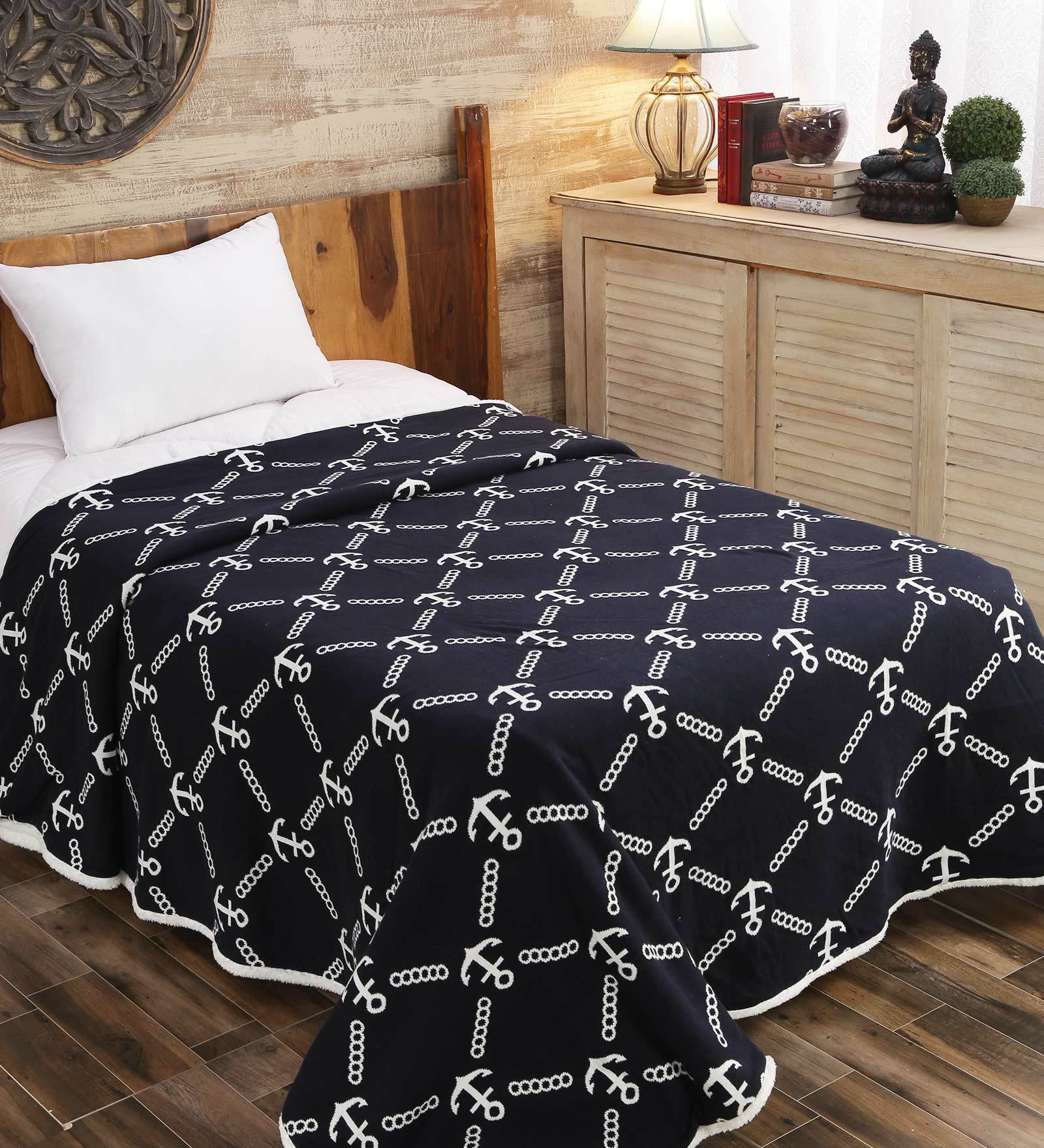 Buy Black 100% Cotton Solimo Twin Size Bed Throw by Pluchi Online ...