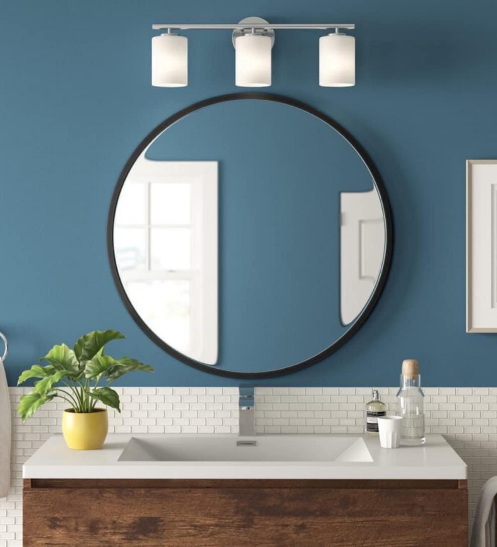 Buy 32 Inch Black Round Mirror in Metal Frame at 29% OFF by CasaGold ...