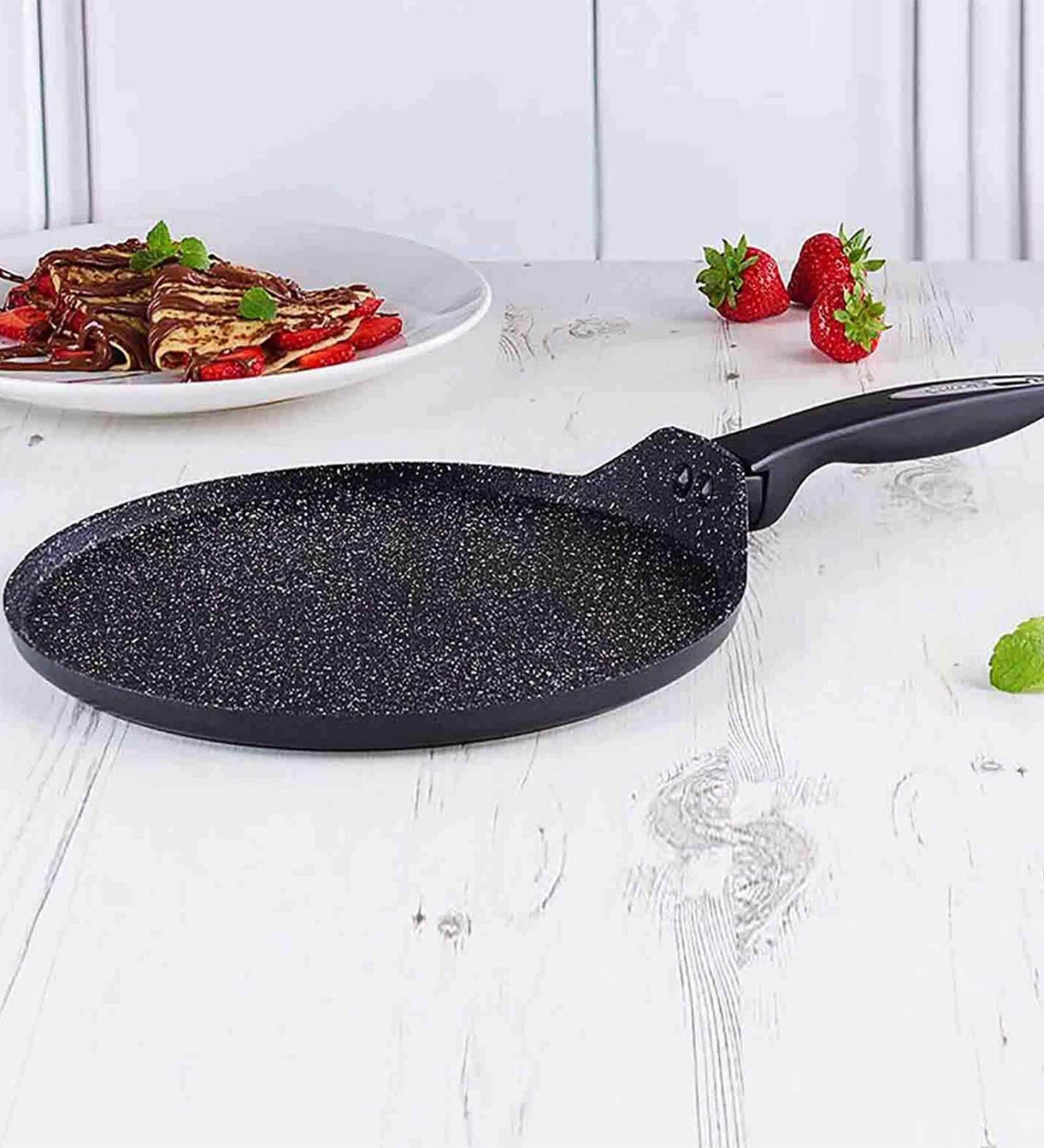 Buy Stefan Flat 9.4 Inch Non- Stick Black Aluminium Tawa by Zyliss ...