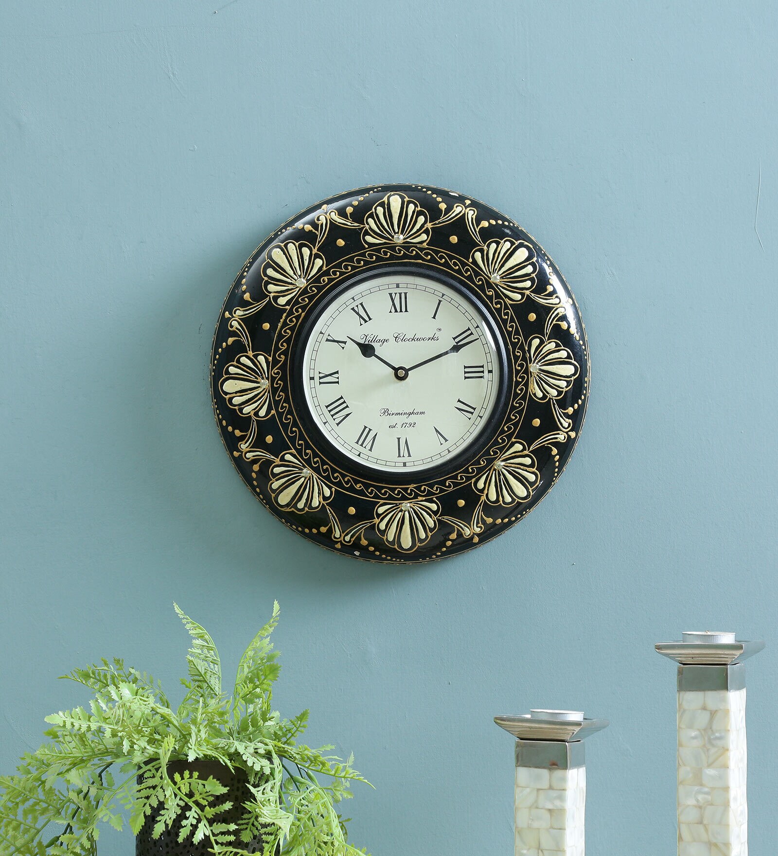 Buy Black Analog Traditional Wall Clock at 23% OFF by Ujjwal Wood ...