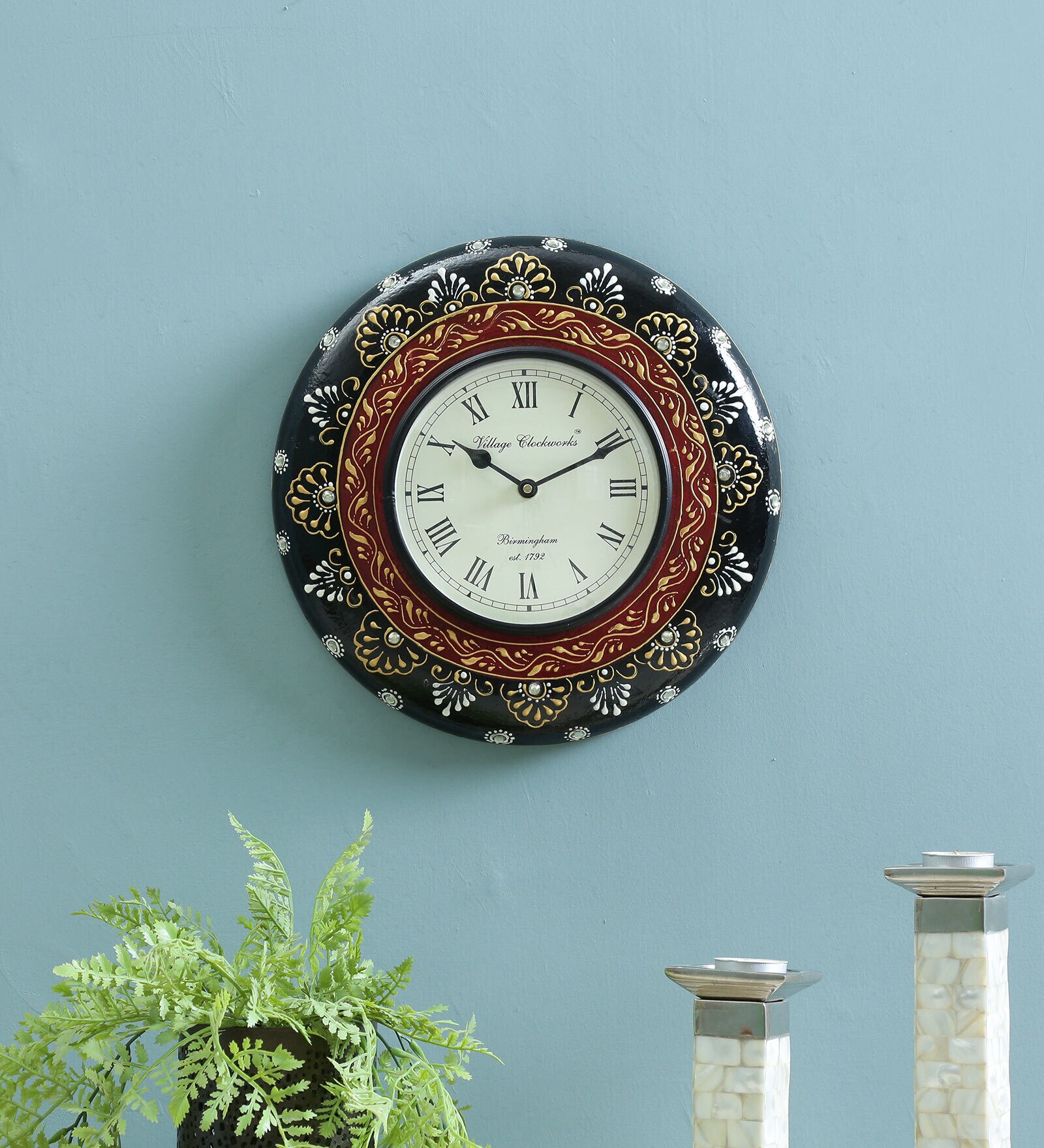 Buy Black Analog Traditional Wall Clock at 32% OFF by Ujjwal Wood ...