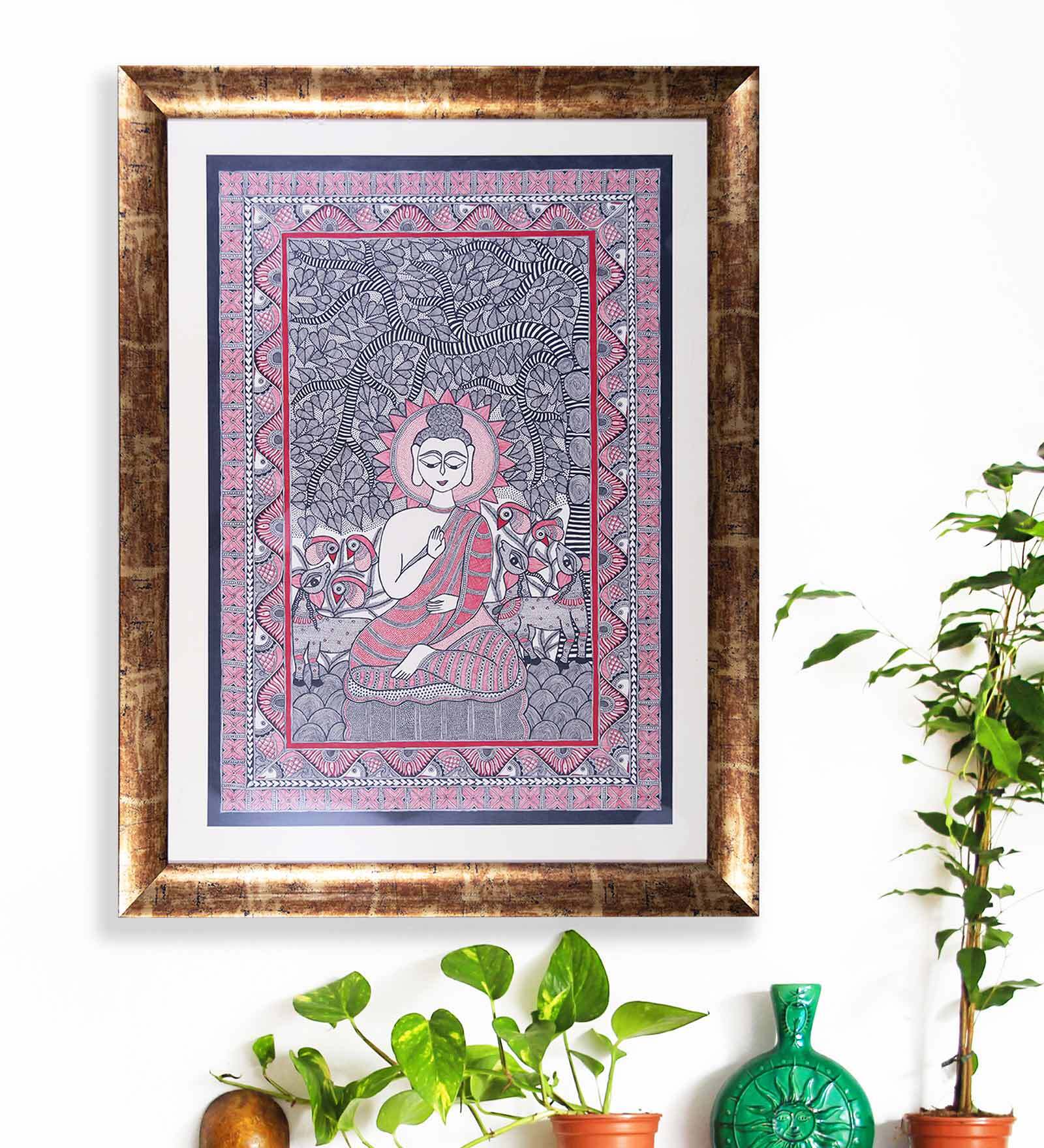 Buy Budha Original Handmade Madhubani Painting By Art Gali at 20% OFF ...