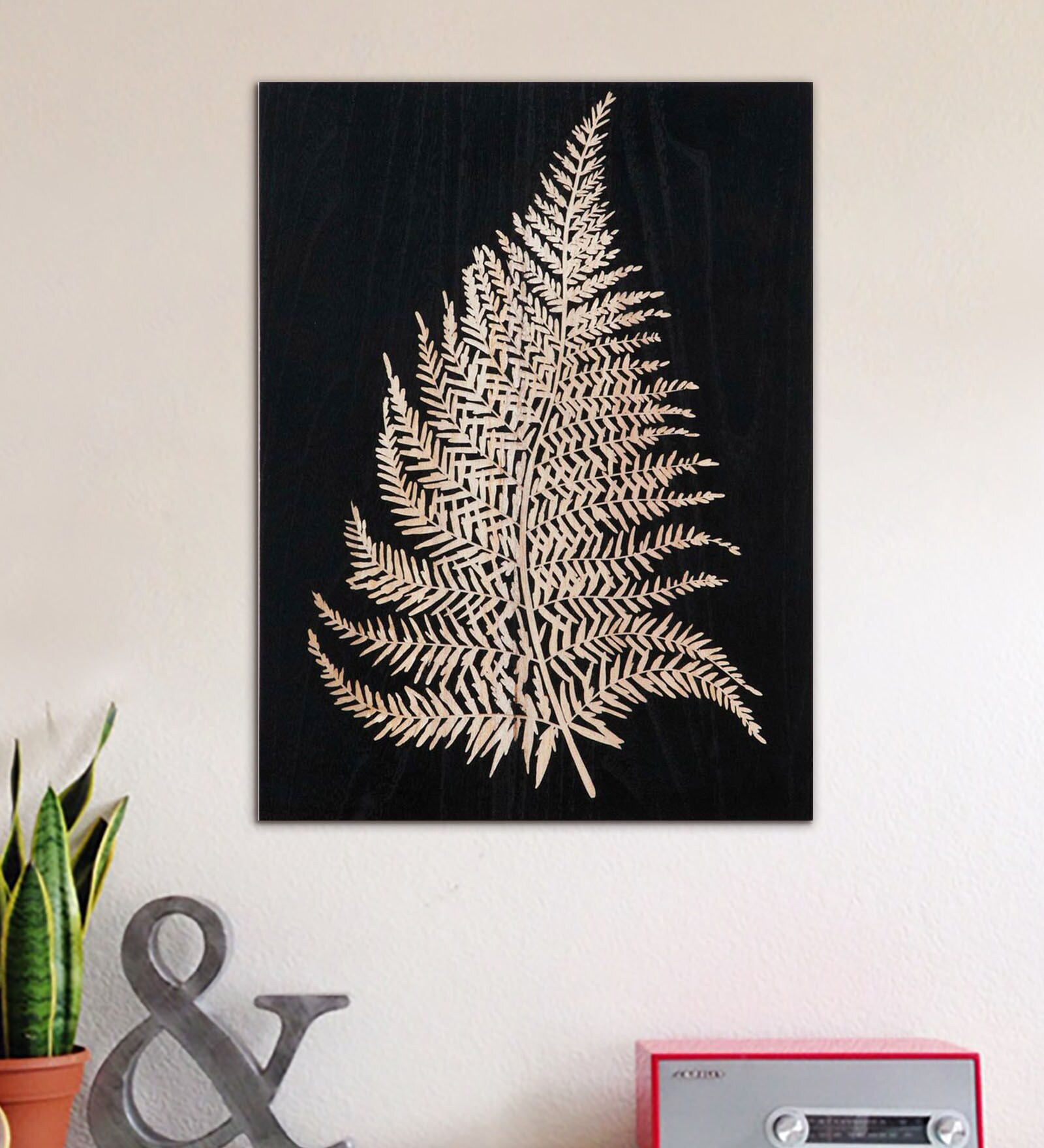Buy Black Canvas Orientalis Fern Carved Wall Art Set of 1 By CLG Retail ...