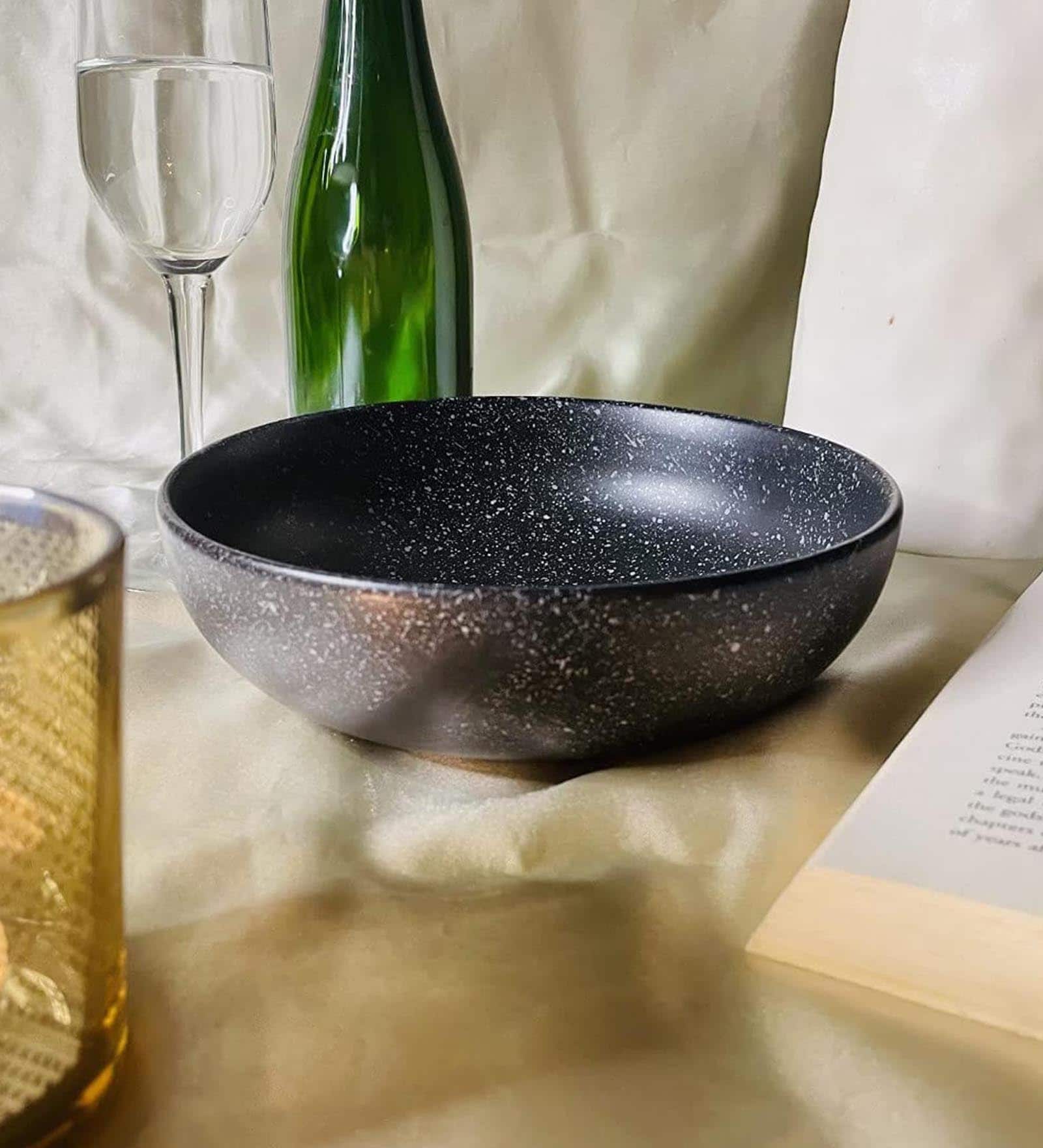 Buy Sparkle 250ml Black Ceramic Dinner Bowl at 41% OFF by Glimpse Homes ...