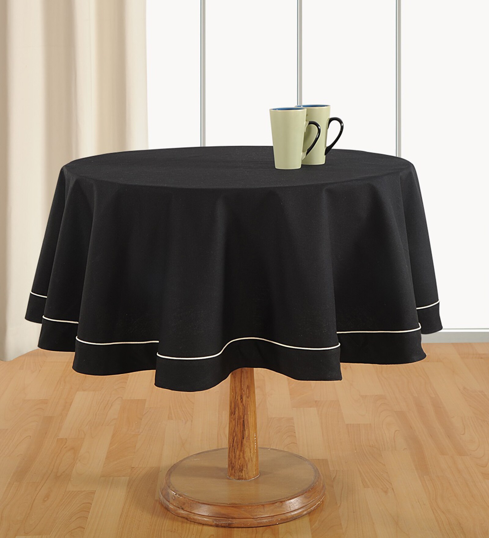 Buy Solid (59x59) Black Cotton Table Cloth at 40% OFF by Swayam | Pepperfry