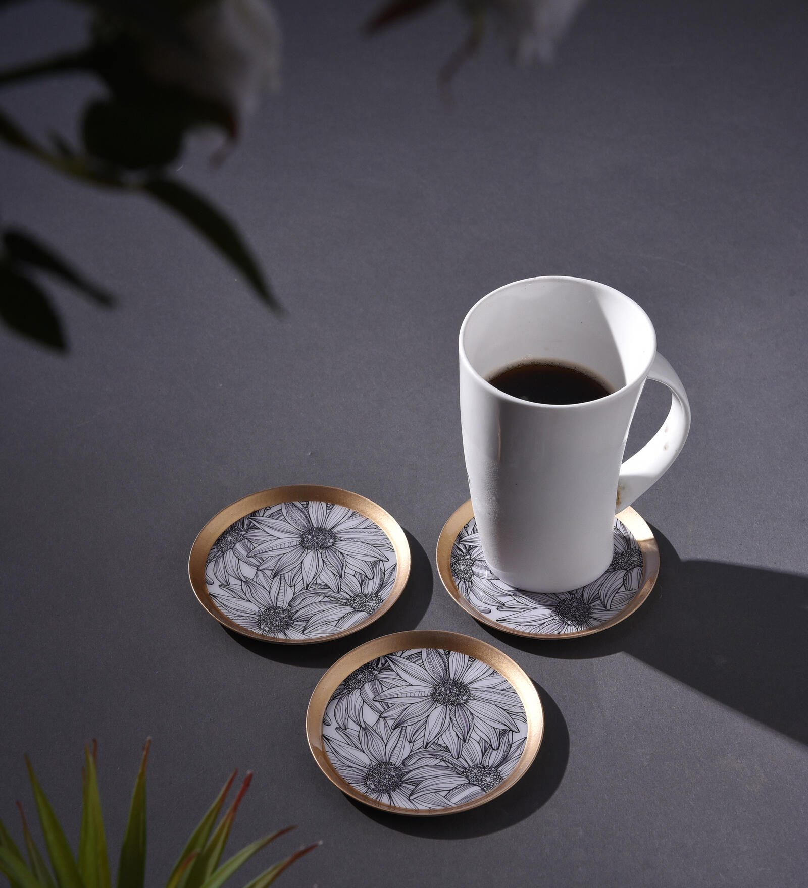 Buy Black Floral White Iron (Set of 6) Coasters at 13% OFF by August ...