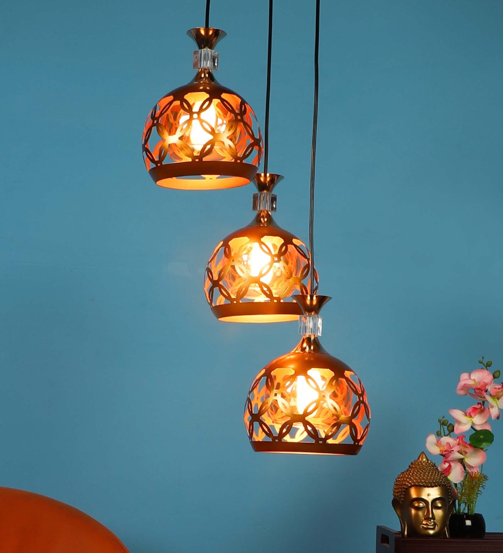 Buy Lavery Black Iron Cluster Hanging Light by Eliante by Jainsons ...