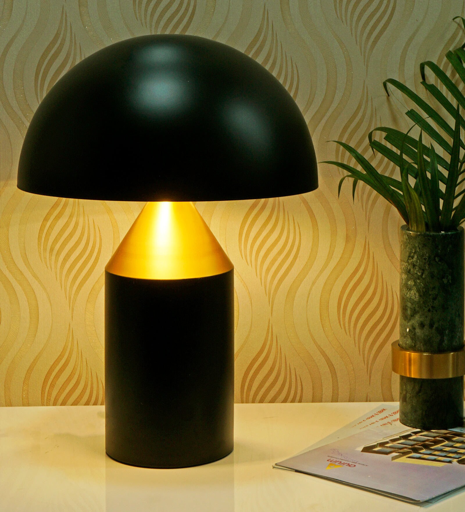 Buy Black Metal Shade Table Lamp with Black Base by Hermosa Casa at 27% ...