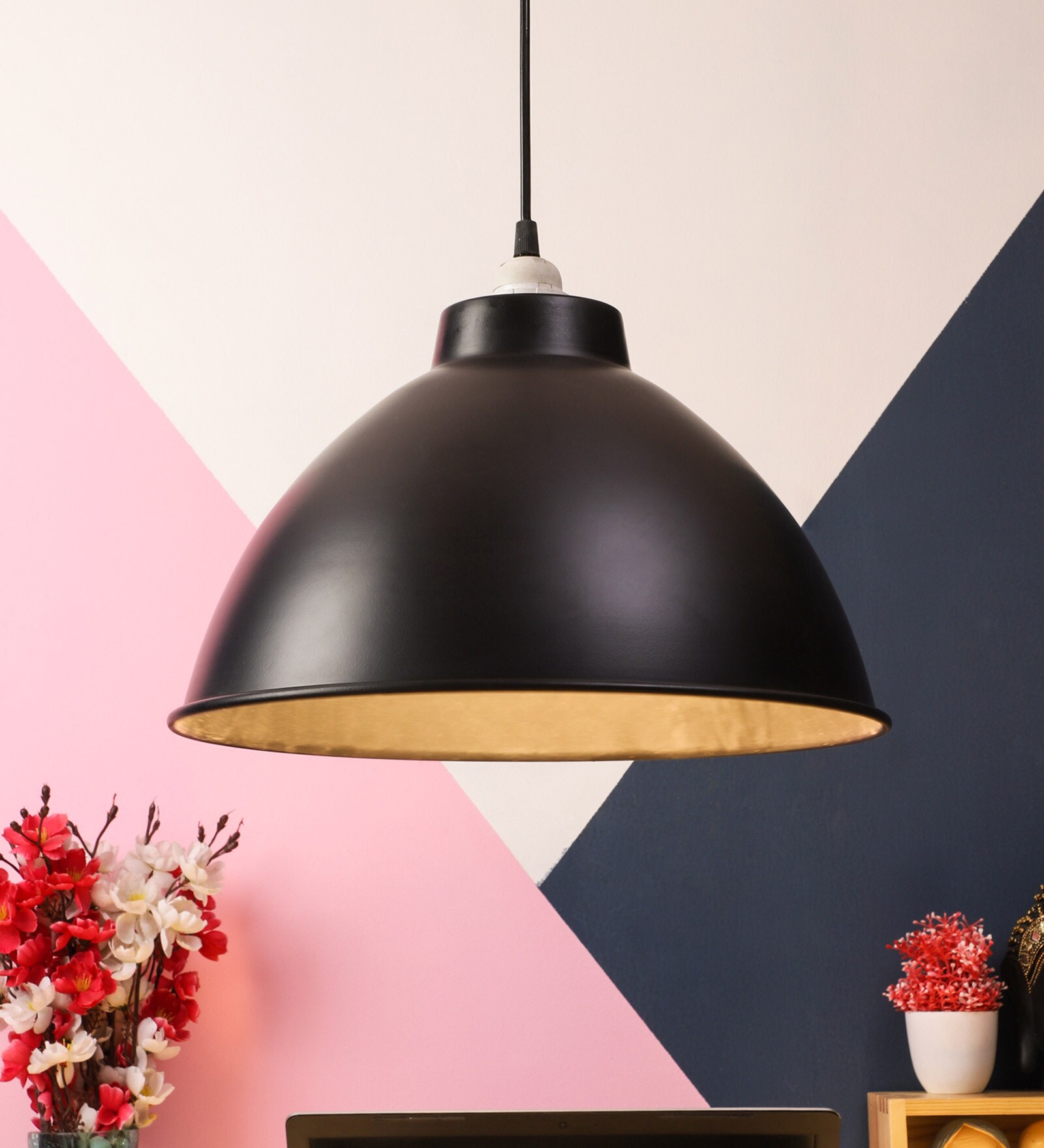 Buy Black Metal Single Hanging Light by Eliante by Jainsons Lights at ...