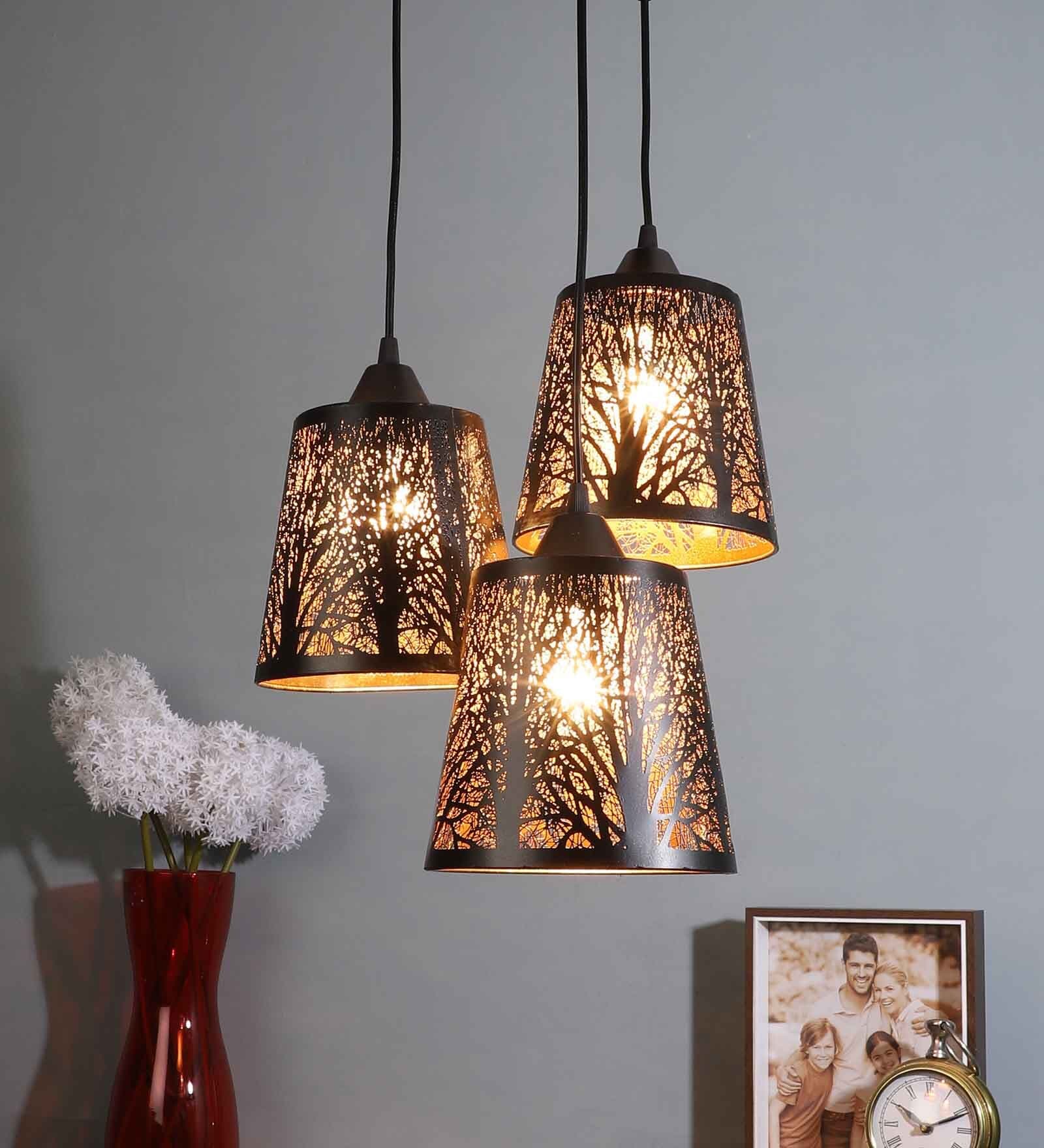 Buy Black Metal Single Hanging Light By Eliante By Jainsons Lights at ...
