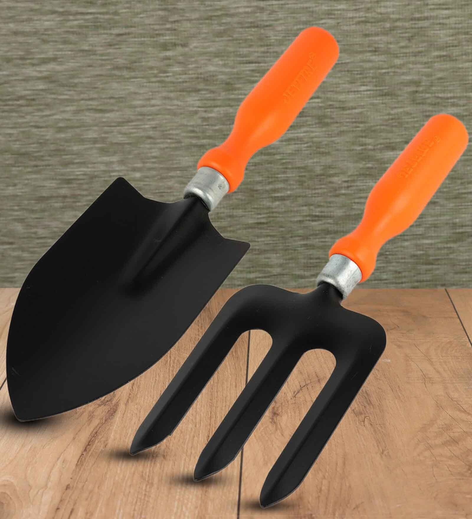 Buy Black Metal with Plastic Handle Trowel & Fork Gardening Tool by ...