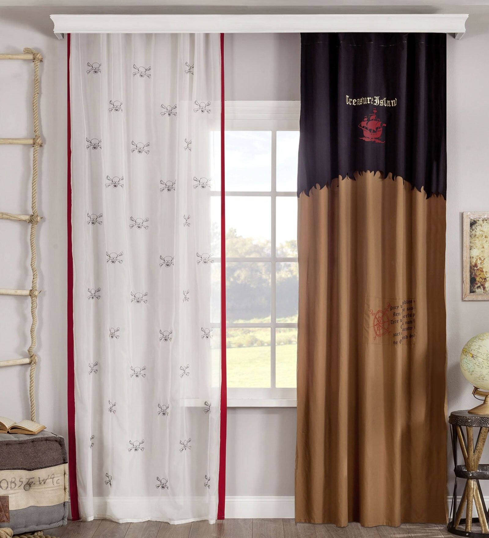 Buy Black Pirate Curtain by Cilek Room Online - Kids Curtains - Kids ...