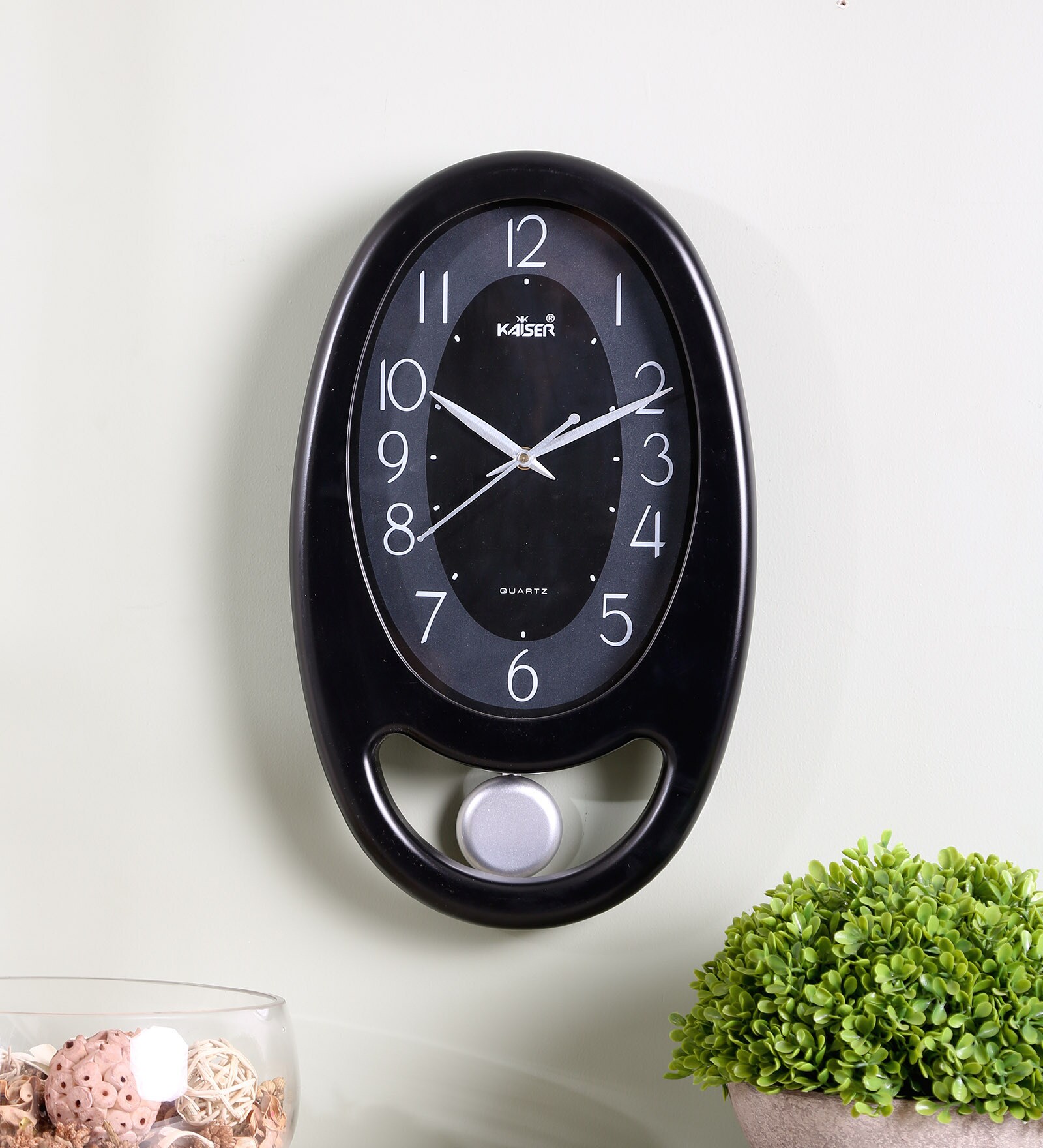 Buy Black Plastic Oval Shape Pendulum Clock By Kaiser at 27% OFF by ...