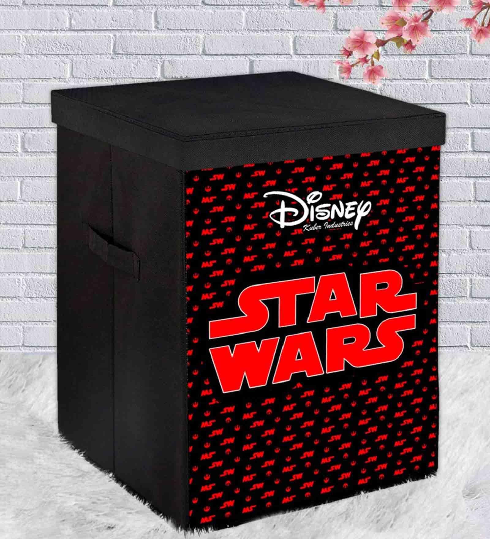 Buy Black Star Wars Non Woven Foldable 45 Litre Laundry Basket (Set Of ...