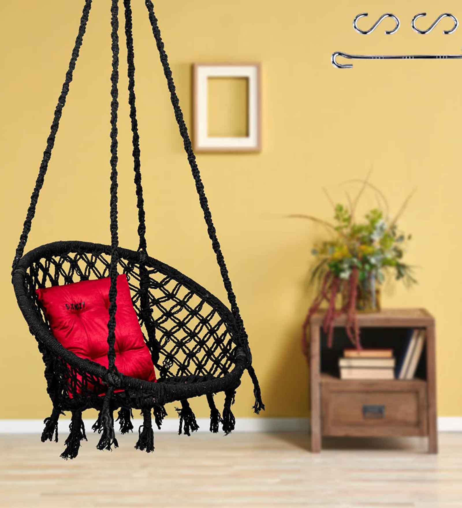 Buy Round Pro Fabric Swing in Black Colour at 14% OFF by Swingzy ...