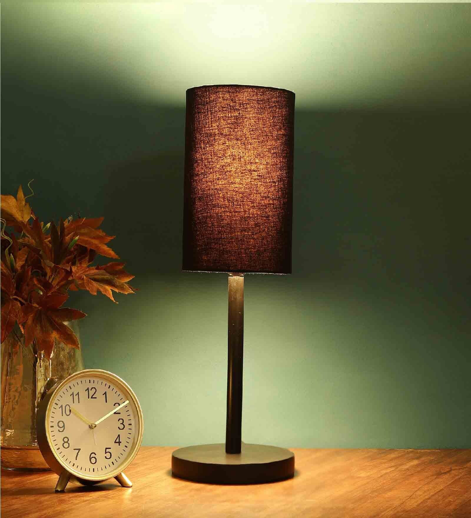 Buy Demis Black Fabric Shade Night Lamp With Metal Base at 19% OFF by ...