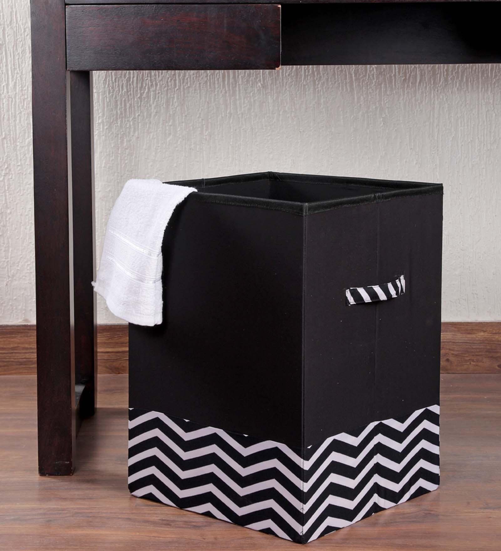 Buy Black Polyester Foldable 45 Litres Laundry Basket at 69% OFF by My ...