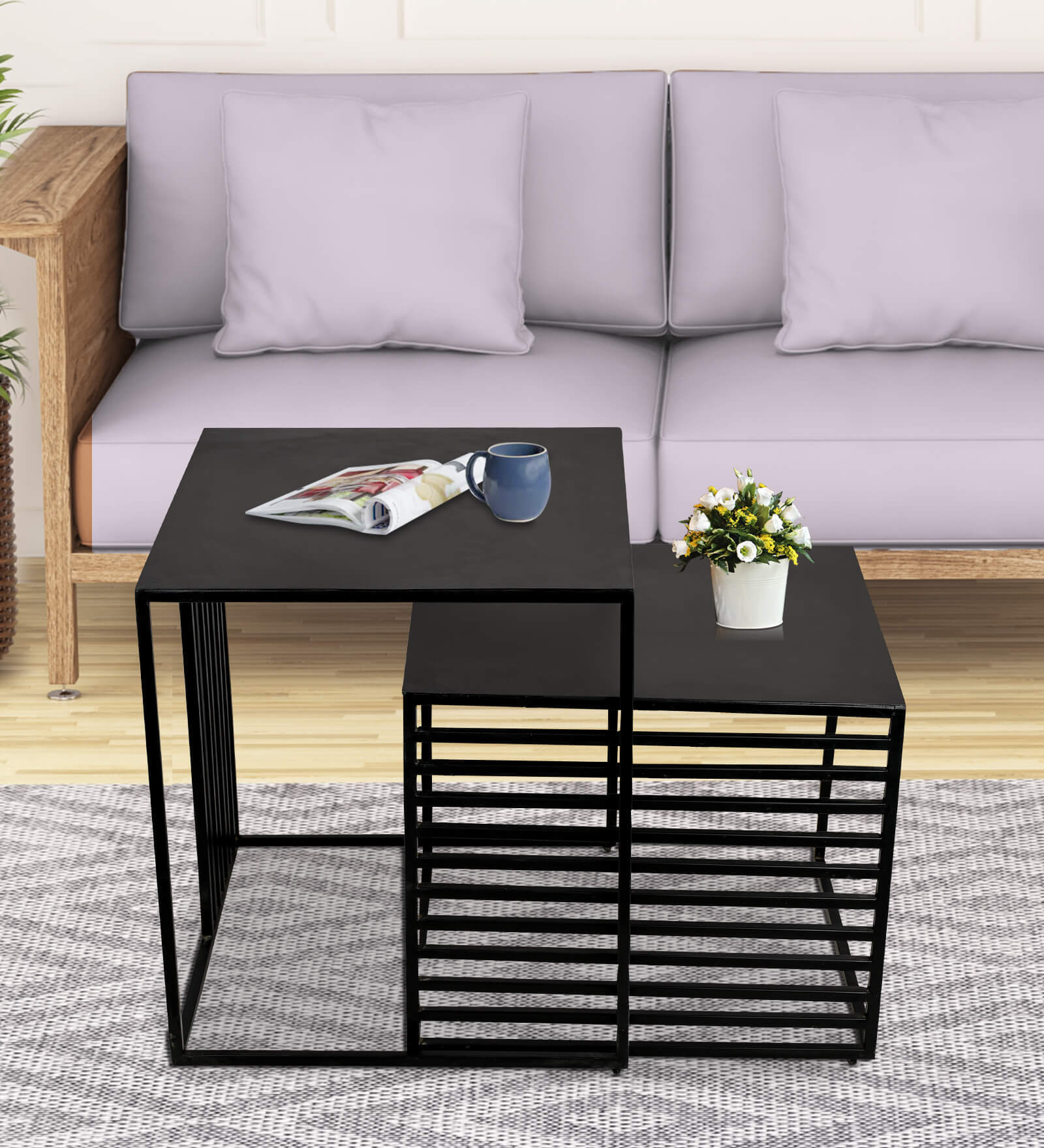 Buy Zoco Metal Nesting Coffee Table In Balck Finish at 36% OFF by ...