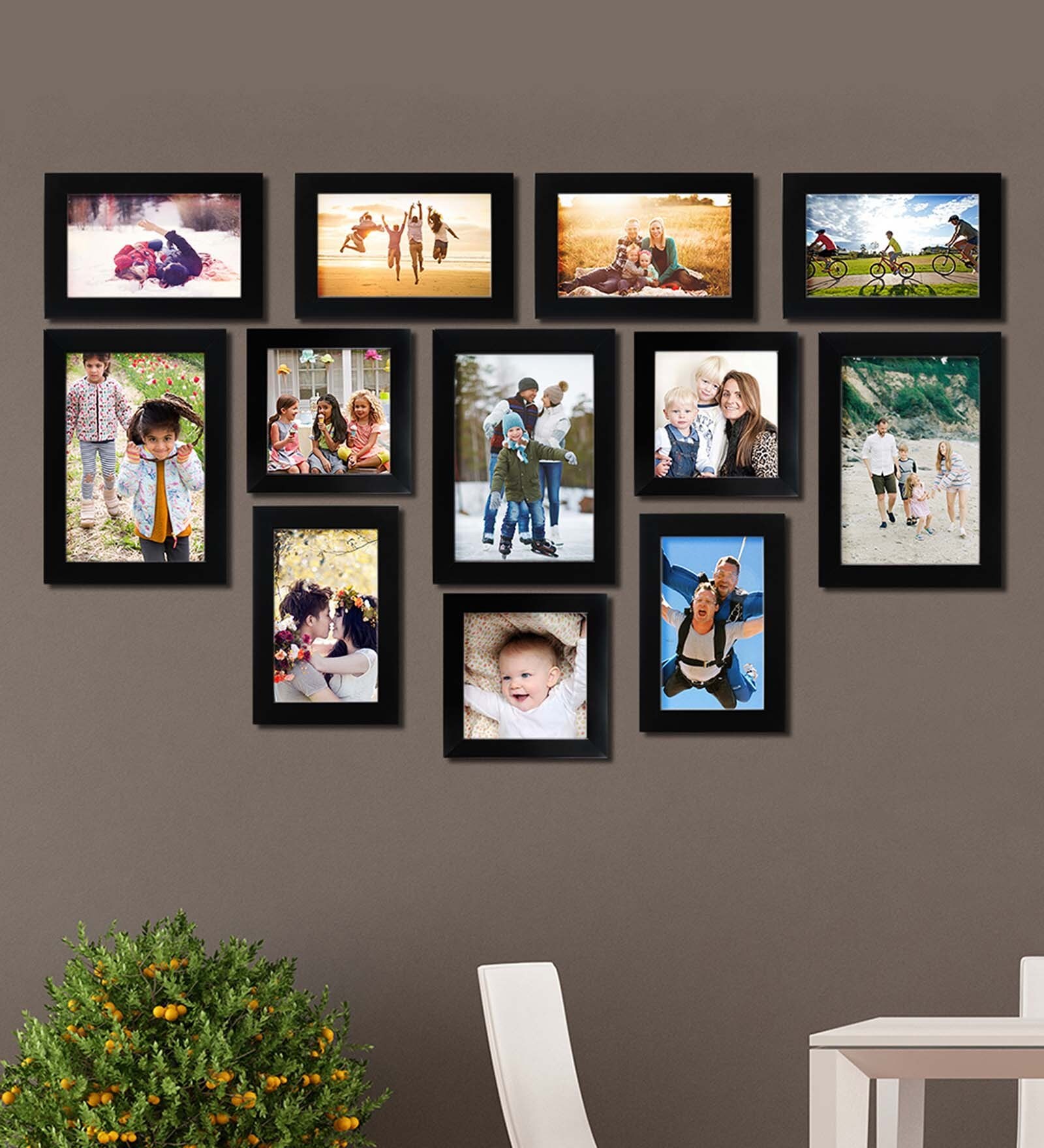 Buy Individual Set Of 12 Black Synthetic Wood Collage Photo Frames at 4 ...