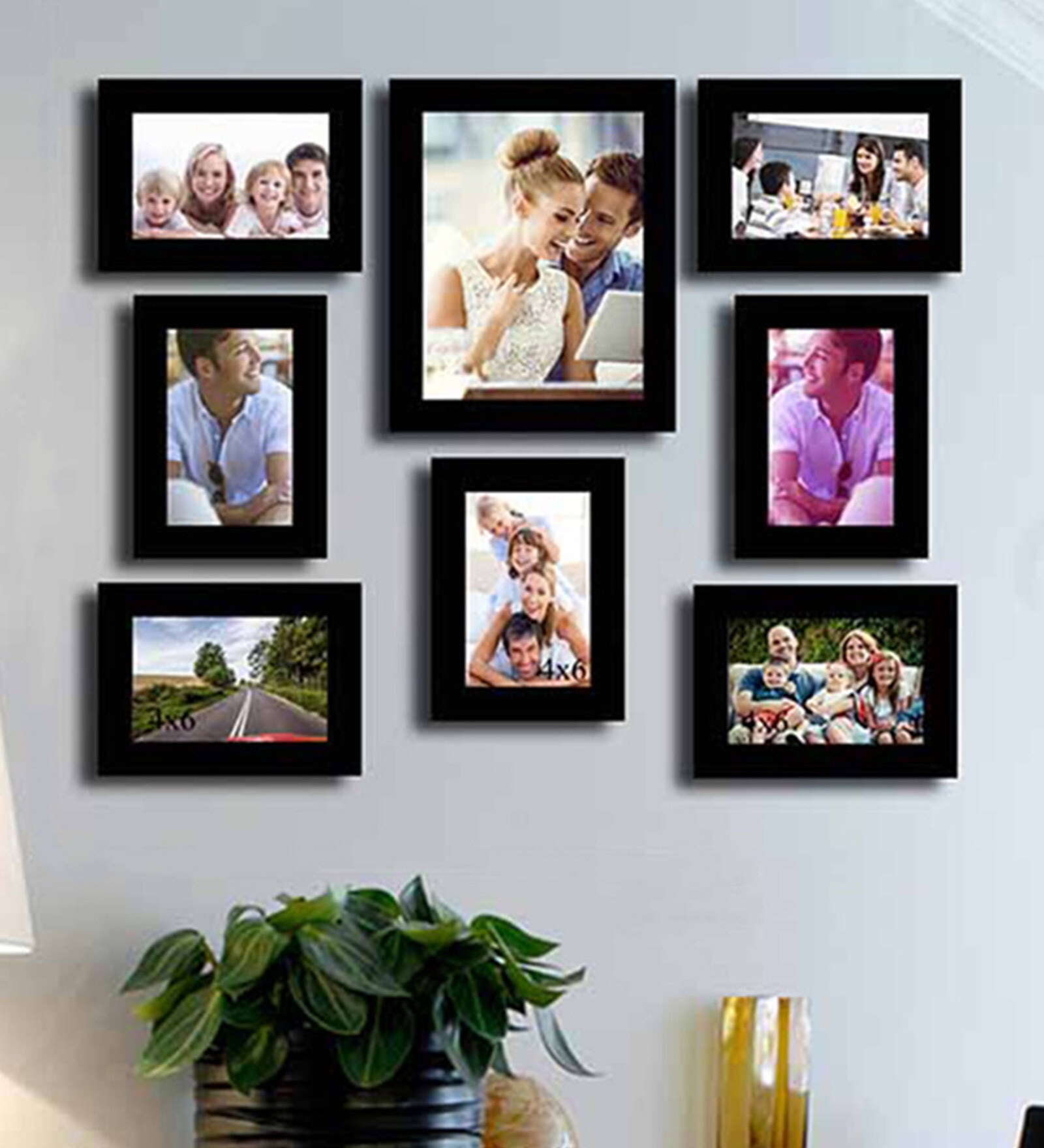 Buy Set Of 8 Black Synthetic Wood Collage Photo Frames at 24% OFF by ...