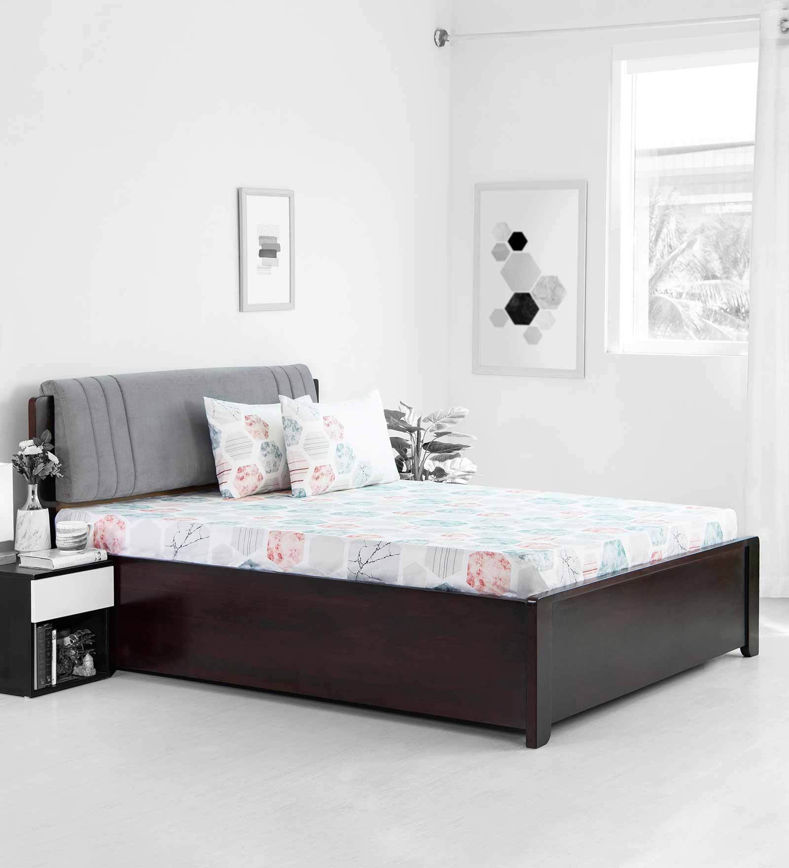 Buy Blaze Solid Wood Hydraulic Storage Queen Bed - Grey at 47% OFF by ...
