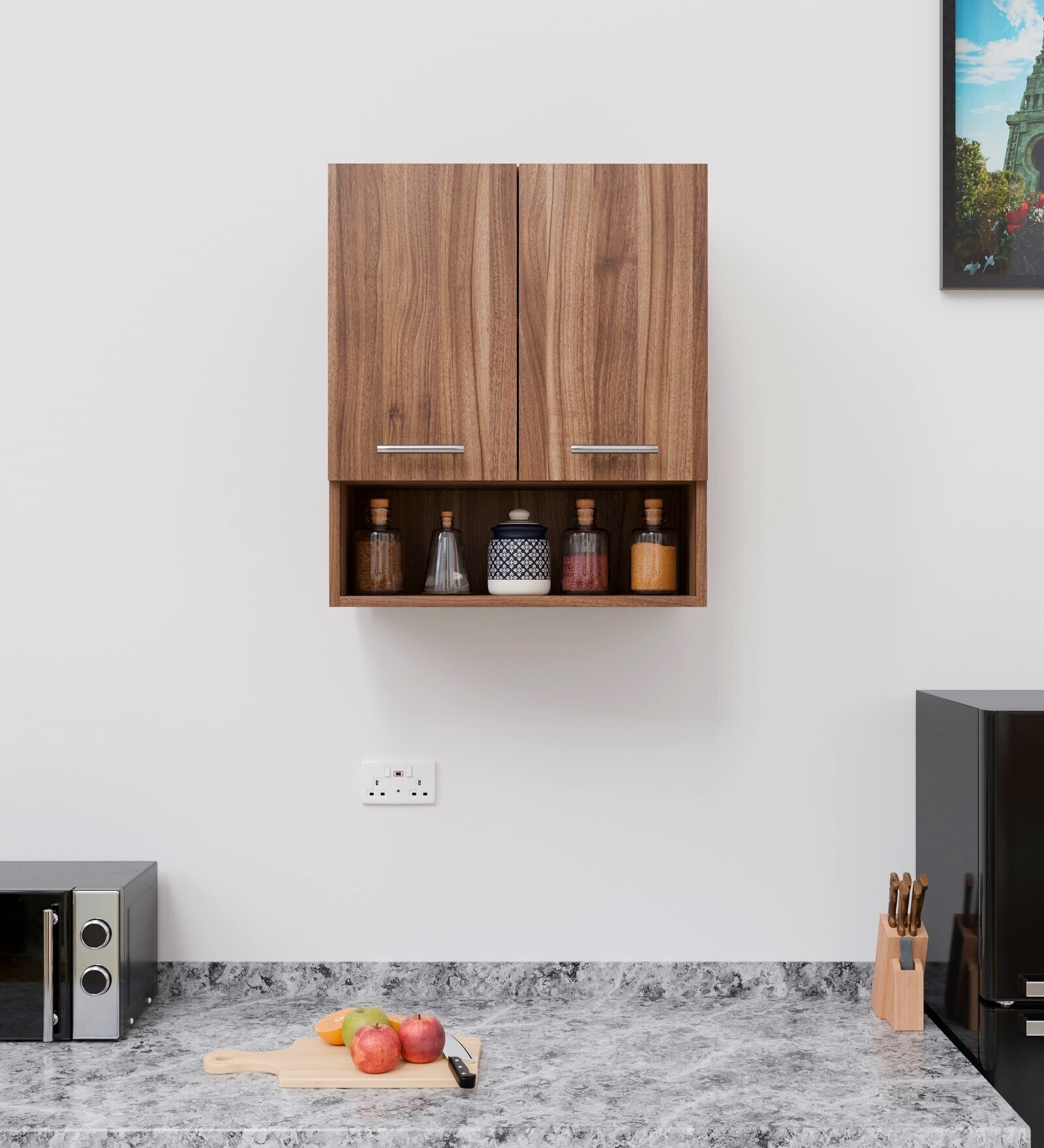 Buy Bliss Engineered wood Wall Mounted Kitchen Cabinet (Natural Brown ...
