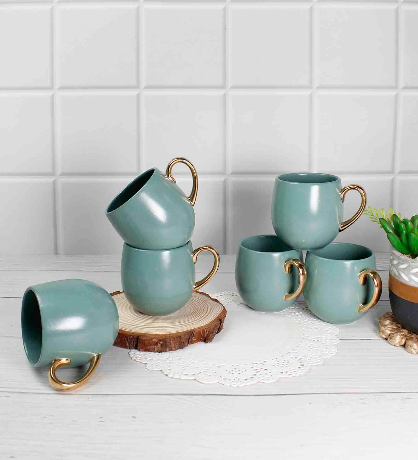 Buy Bloom 180 ml Green Porcelain Tea Cup (Set of 6) by Vola at 19% OFF ...