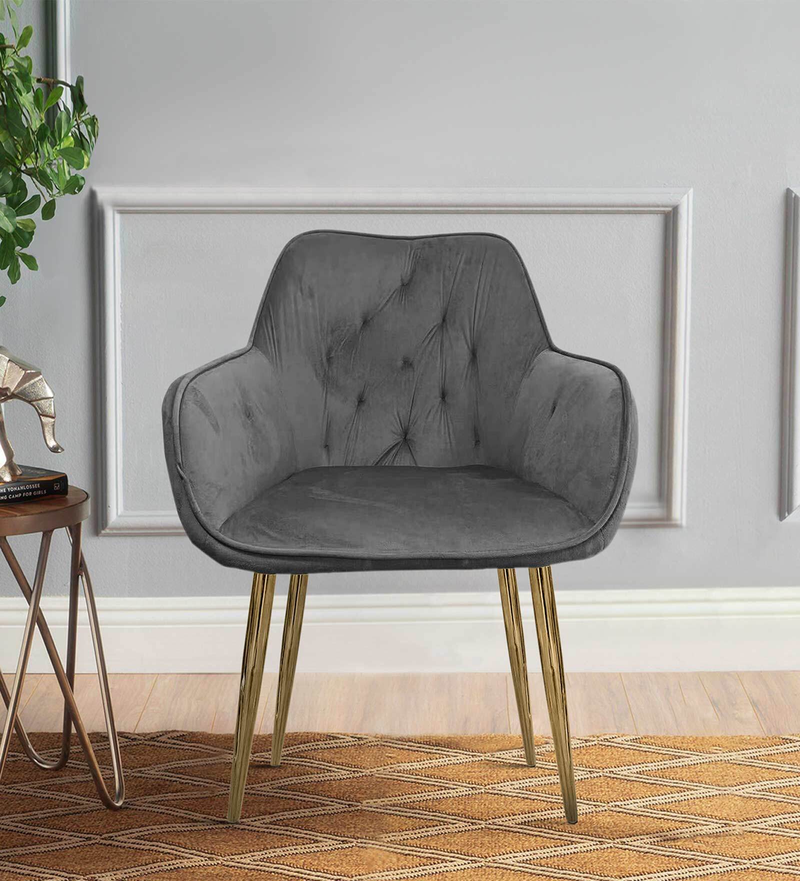 Buy Blossom Fabric Full Back Lounge Chair in Grey Colour at 52% OFF by ...