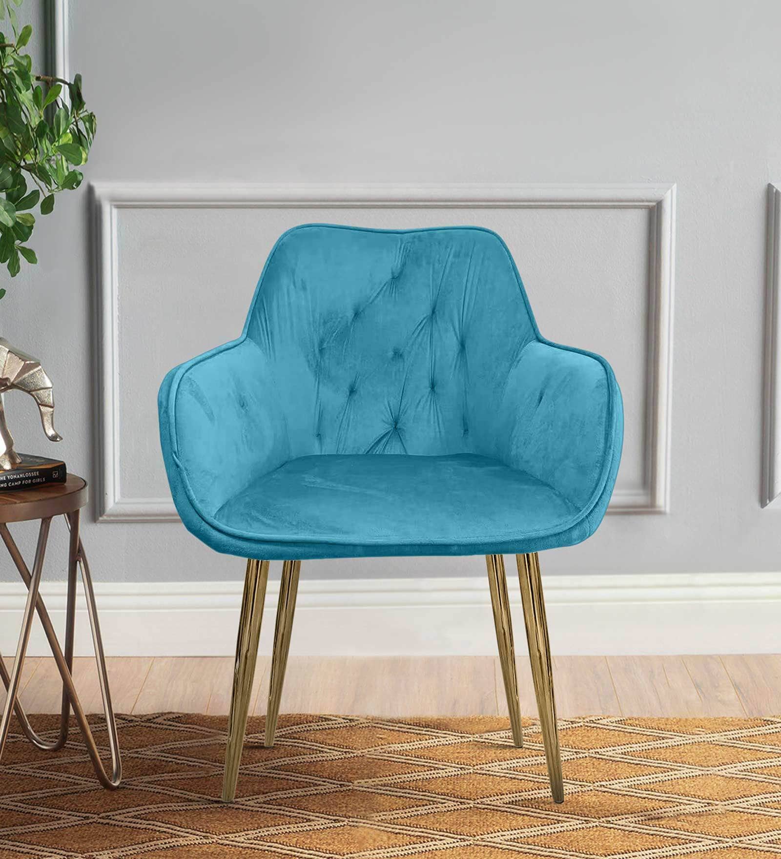 Buy Blossom Fabric Lounge Chair in Sky Blue Colour at 50% OFF by ...