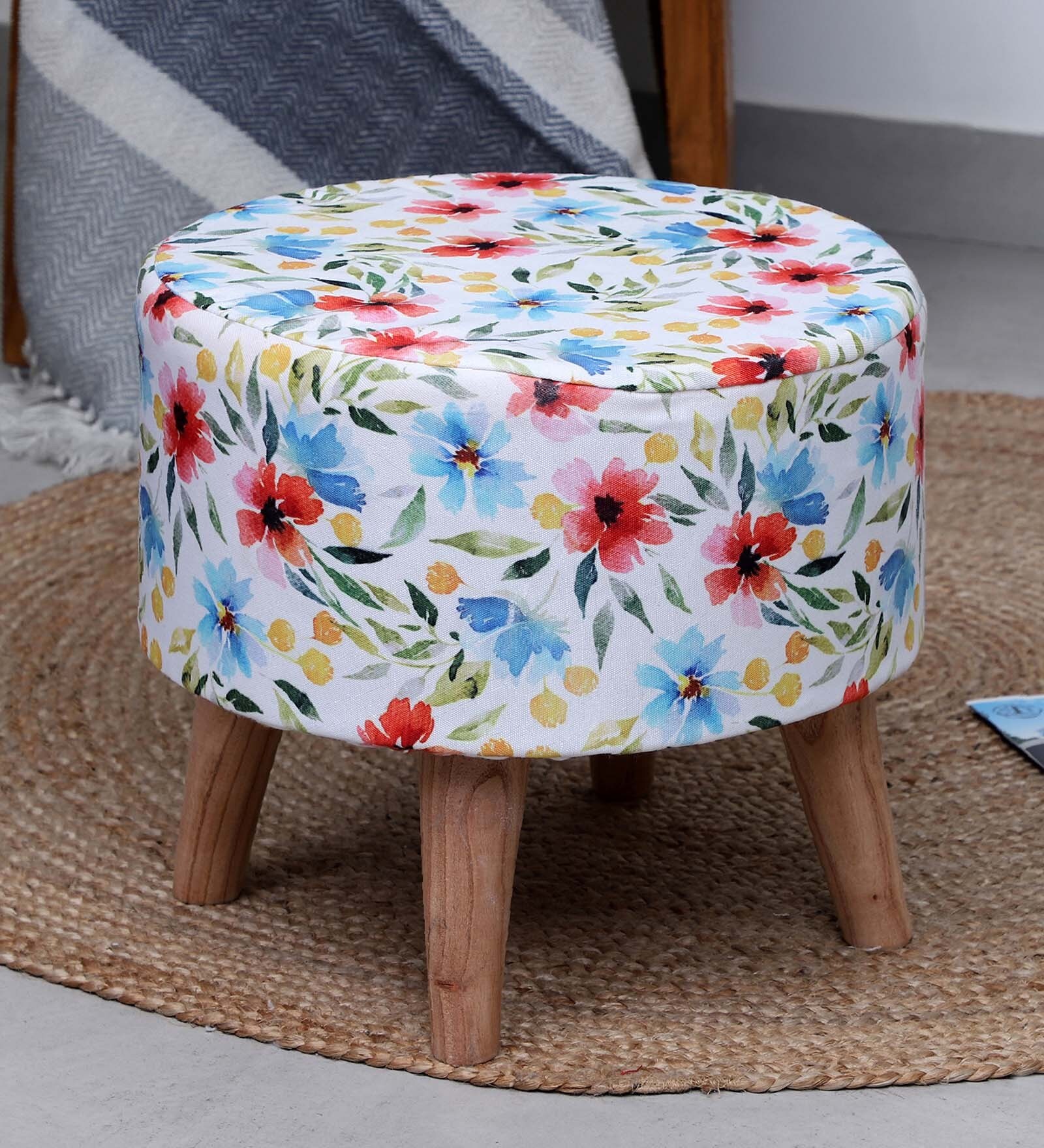 Buy Blossom Fabric Seating Stool in Multi Colour at 100% OFF by Sheen ...