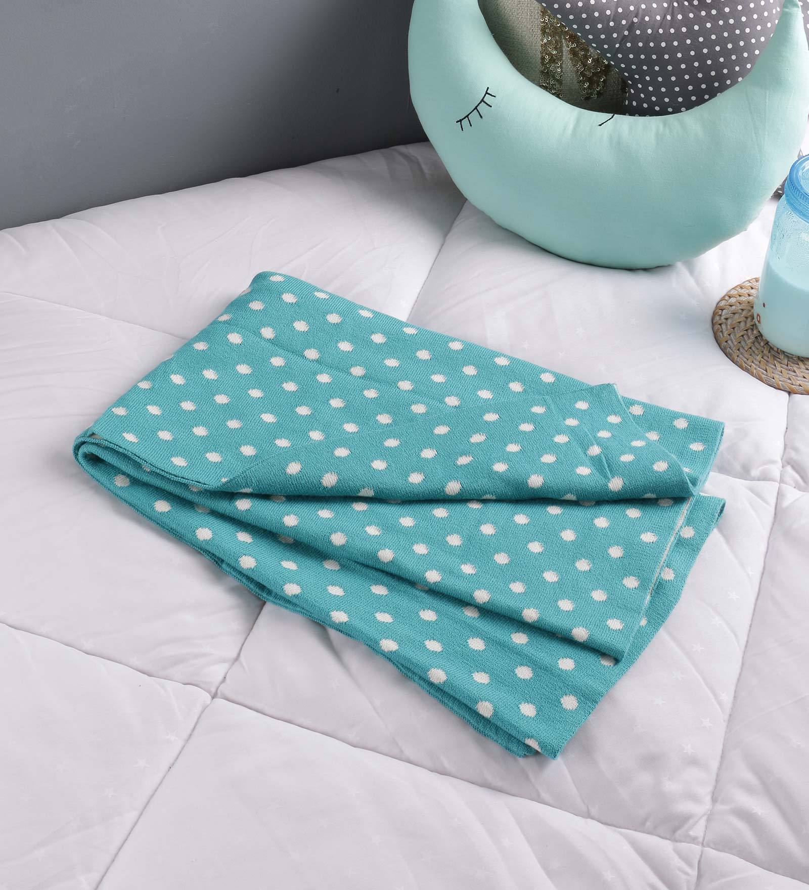 Buy Blue & White 100% Cotton 30 X 40 Inch Kids Blanket By Pluchi at 100 ...