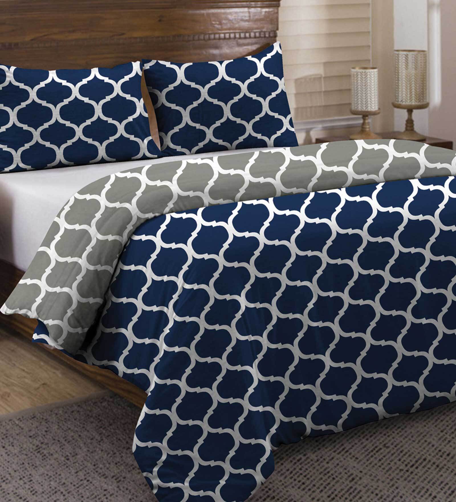 Buy Blue Polyester Double Duvet Covers Folklore Collection at 67% OFF ...