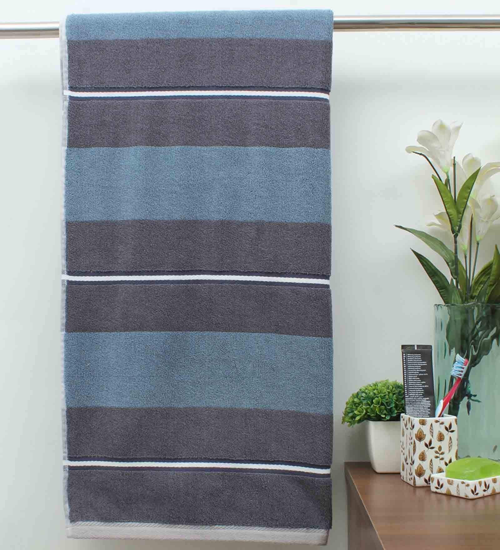 Buy Multicolor Striped 550 GSM 100 % Cotton Bath Towel by AVI Living at 54% OFF by AVI Living ...