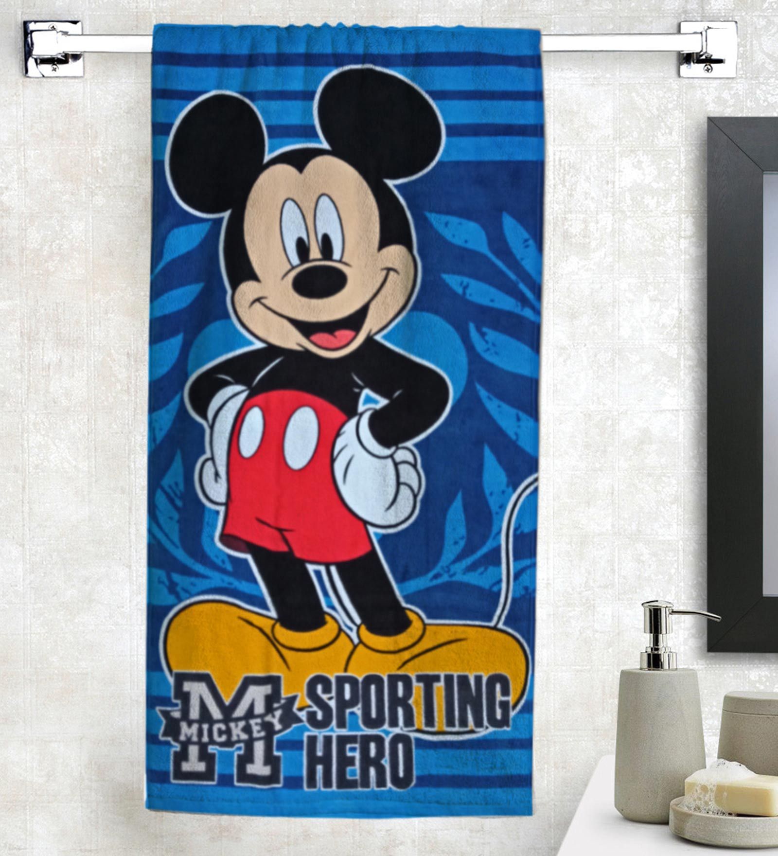 Buy Blue 100% Cotton Athom Trendz Spider Man Bath Towel 23.6 x 47.2 ...
