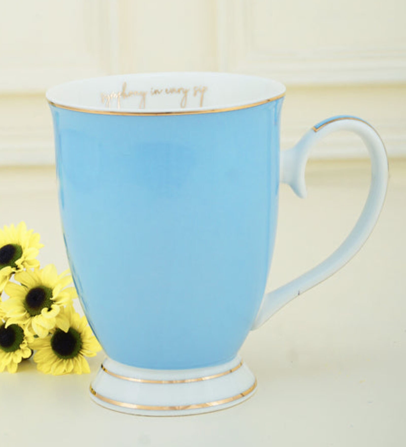 Buy Landon 310ml Blue Bone China Coffee Mug at 15% OFF by TDT WORLD ...