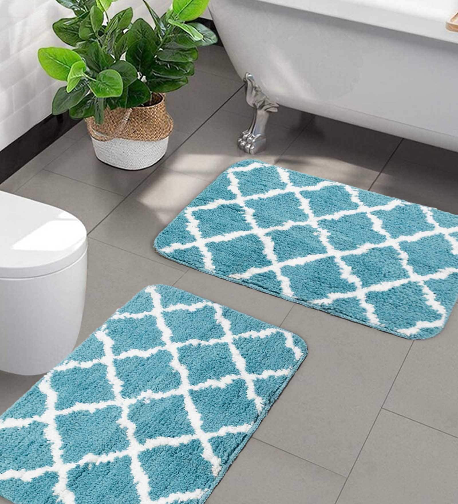 Buy Soft Anti Slip Microfiber Bathmat Set of 2Pc at 38% OFF by Saral ...