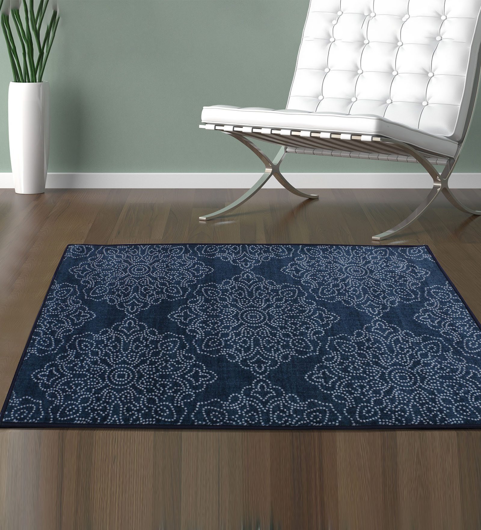 Buy Damask Pattern Nylon Hand Woven 3 X 5 Feet Carpet By RuGSMith at 27 ...