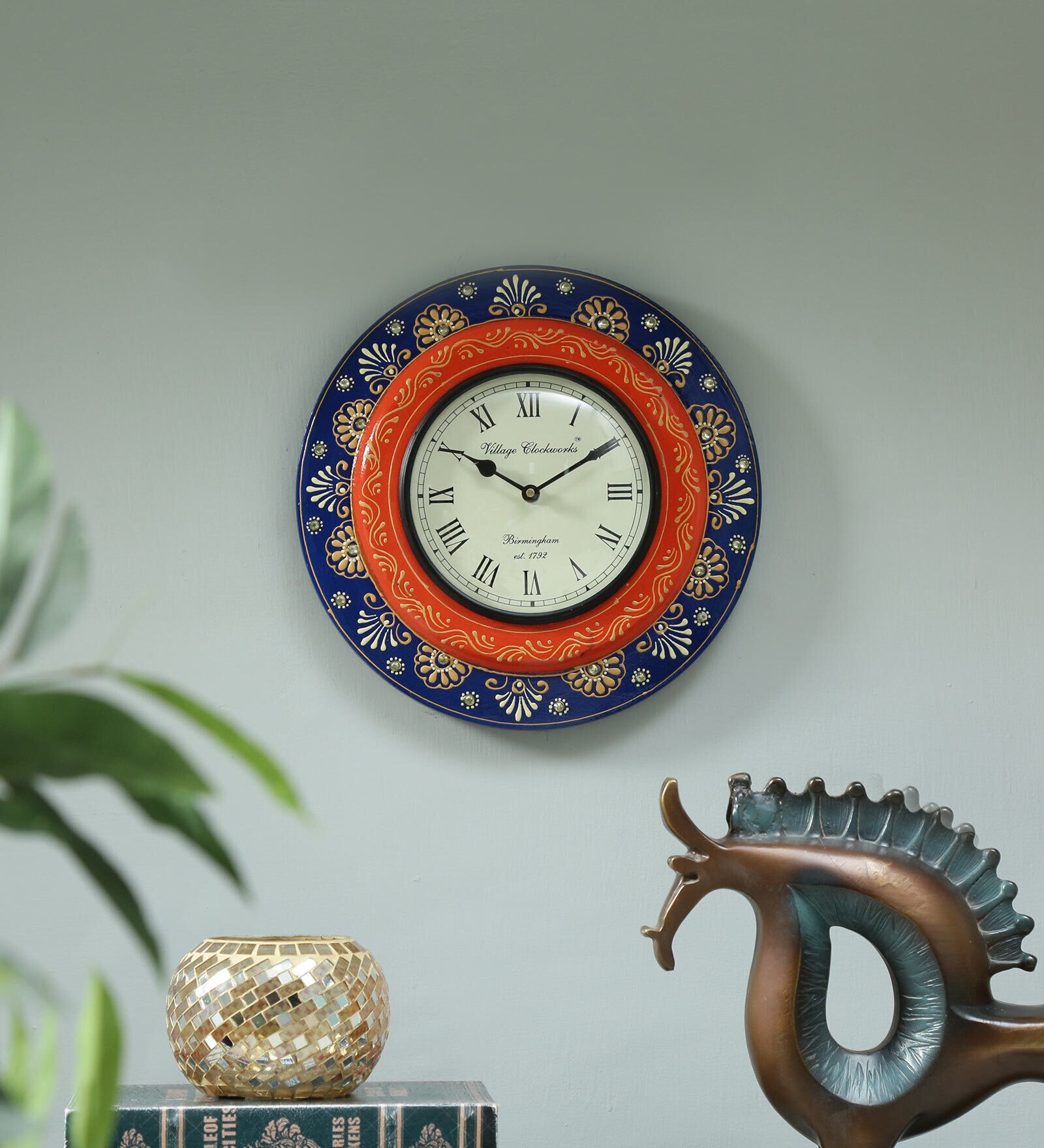 Buy Blue Analog Traditional Wall Clock at 33% OFF by Ujjwal Wood ...