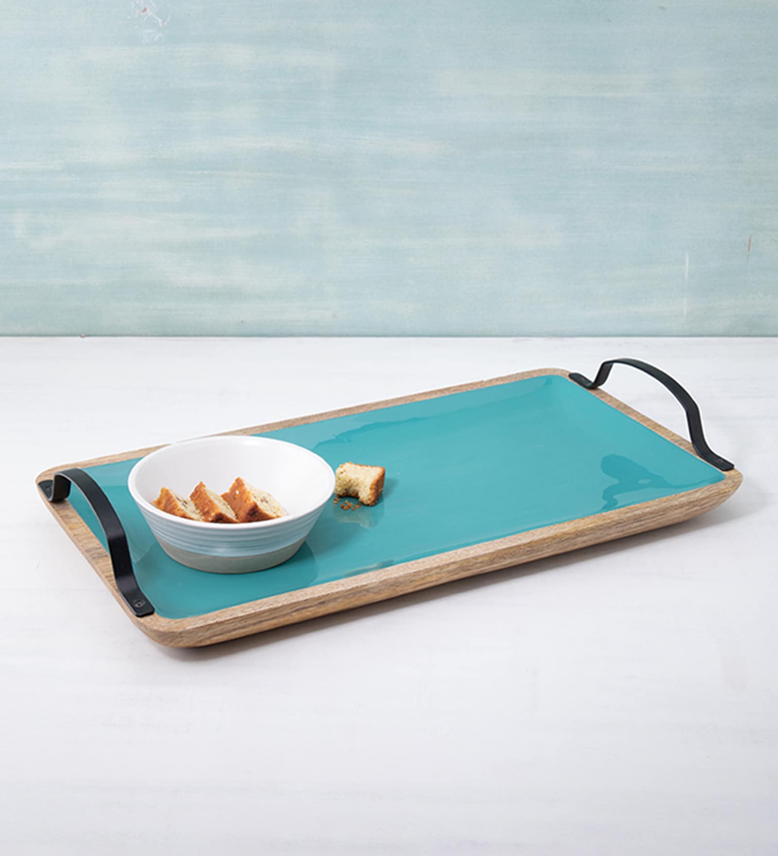 Buy Mango Wood Rectangle Serving Tray by Ellementry at 100% OFF by ...