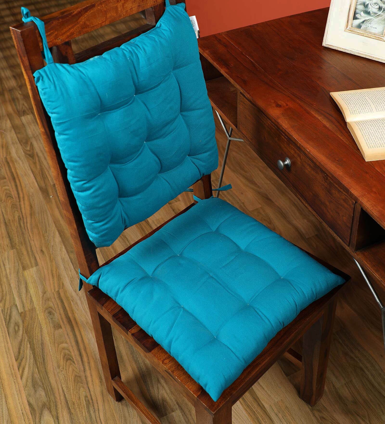 Buy Blue Cotton 16X16 Inches Chairpad - Set Of 2 at 20% OFF by Encasa ...