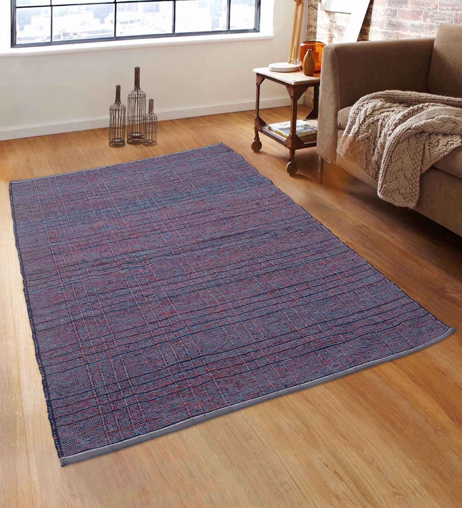 Buy Solid Cotton 6 x 4 feet Machine Made Dhurrie By Romee Online ...