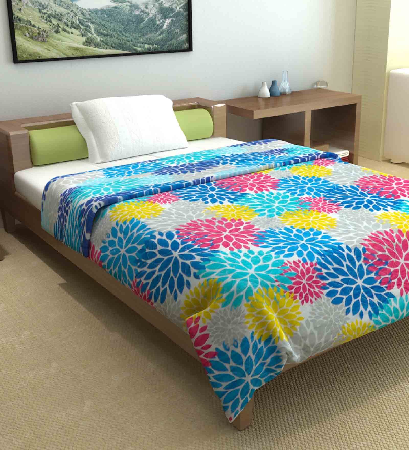 Buy Multicolor Cotton 120 Mild Winter Single Bed Comforter by Divine ...