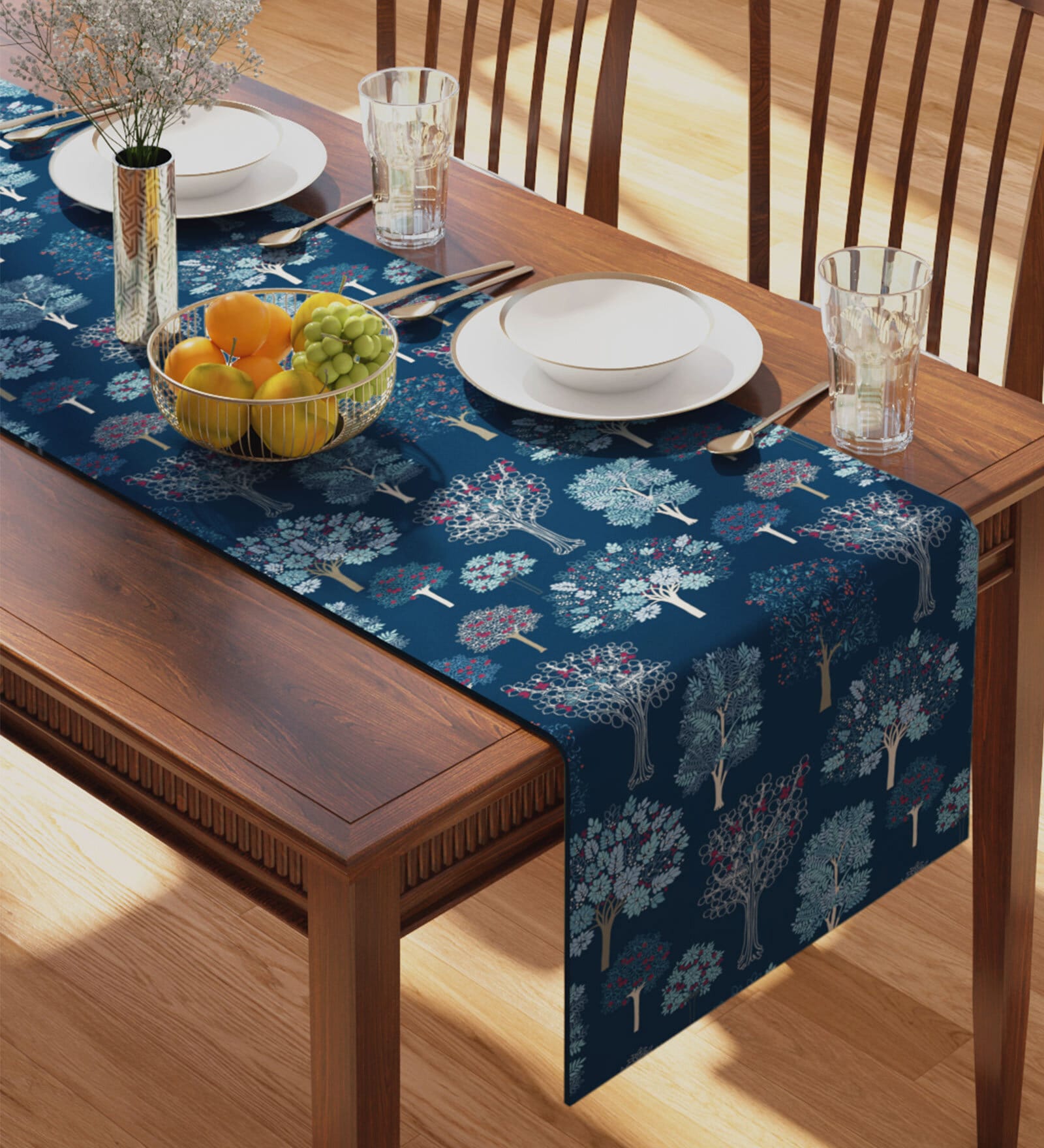 Buy Acadia (70x13) Blue Cotton Table Runner at 42% OFF by Petal Home ...