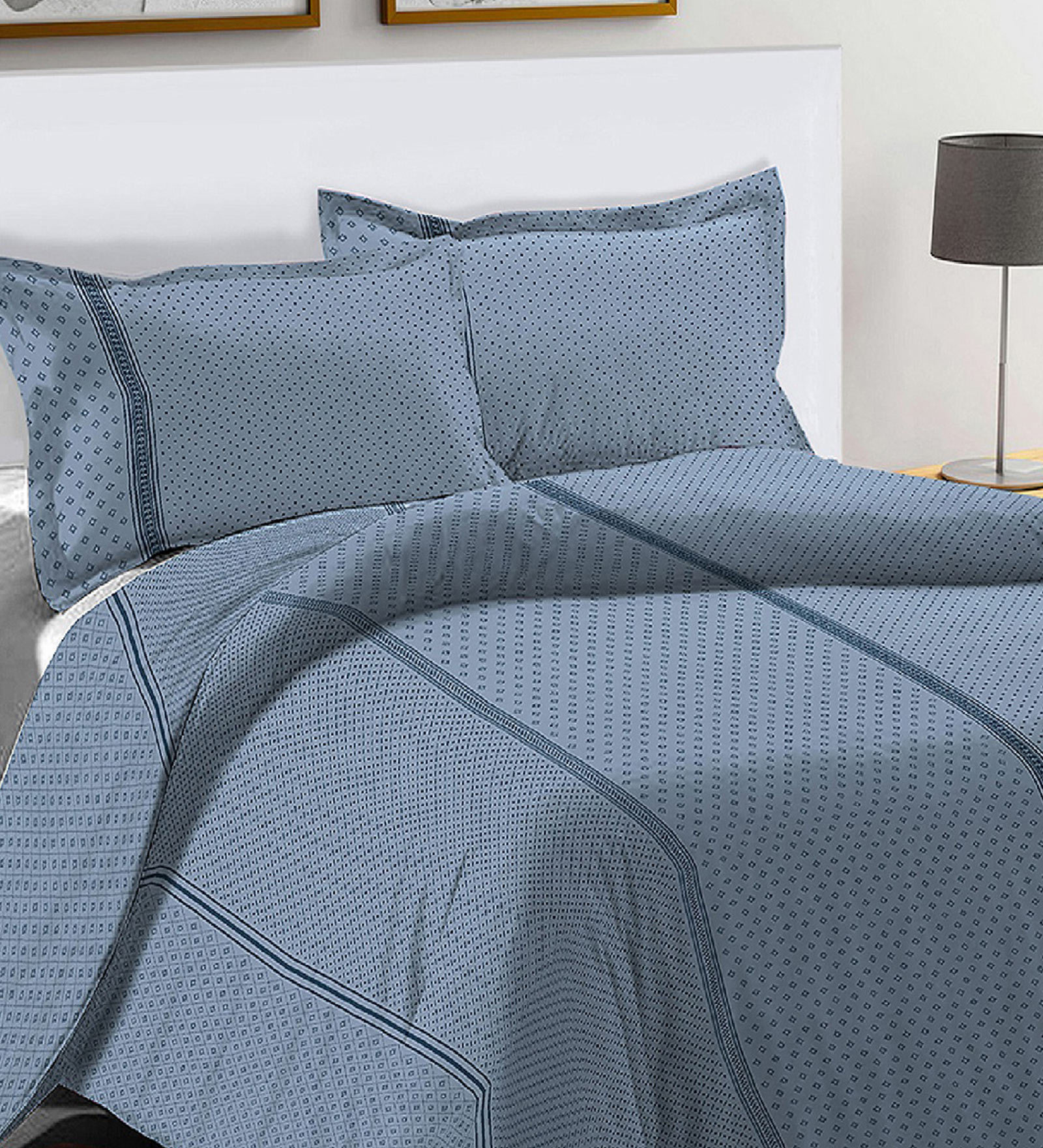 Buy Cotton 200TC King Size Bedsheet with 2 Pillow Covers by Pizuna at ...