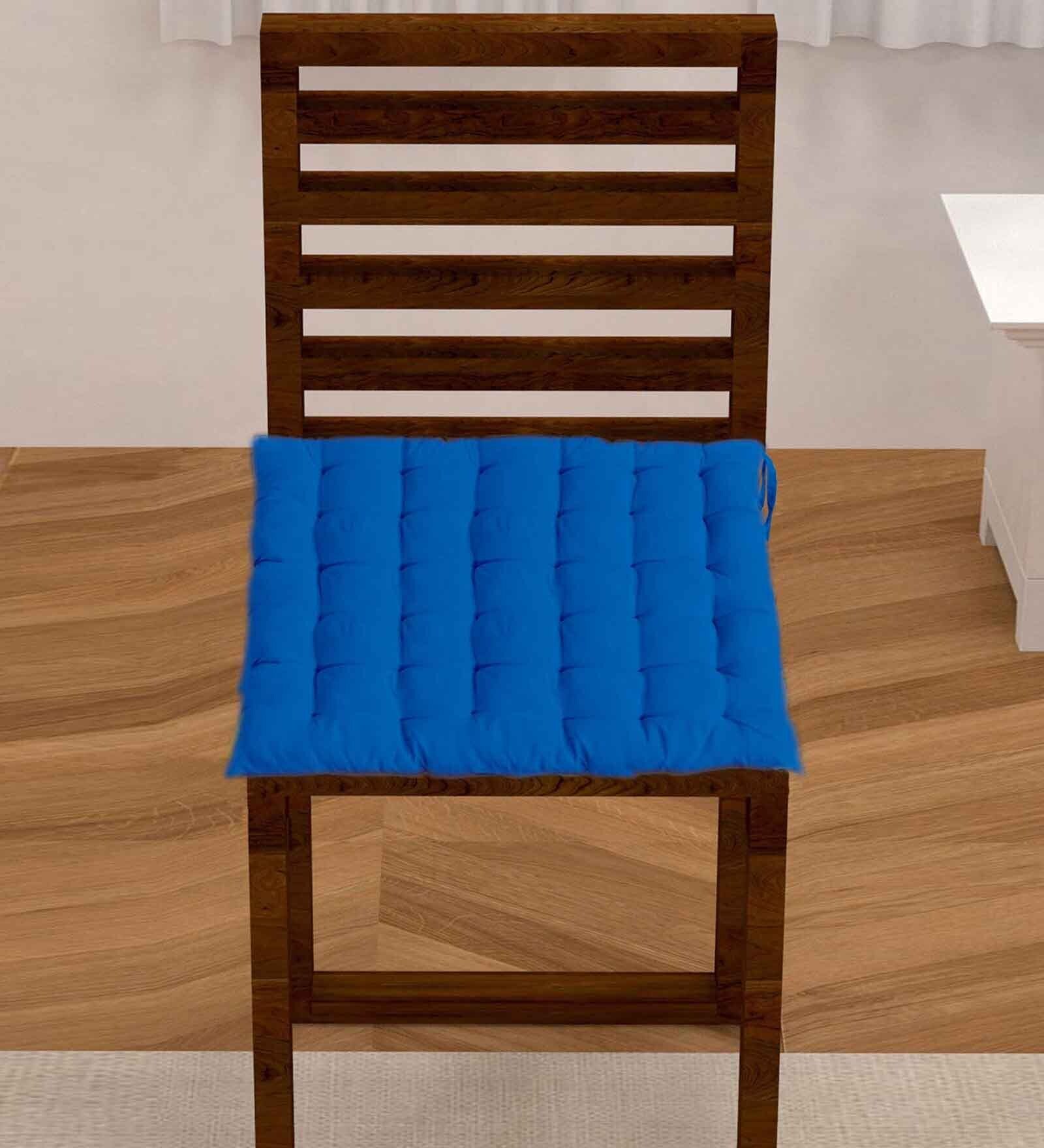 Buy Blue Cotton Solid 16x16 inches Chairpad (1Pc) at 24% OFF by ...