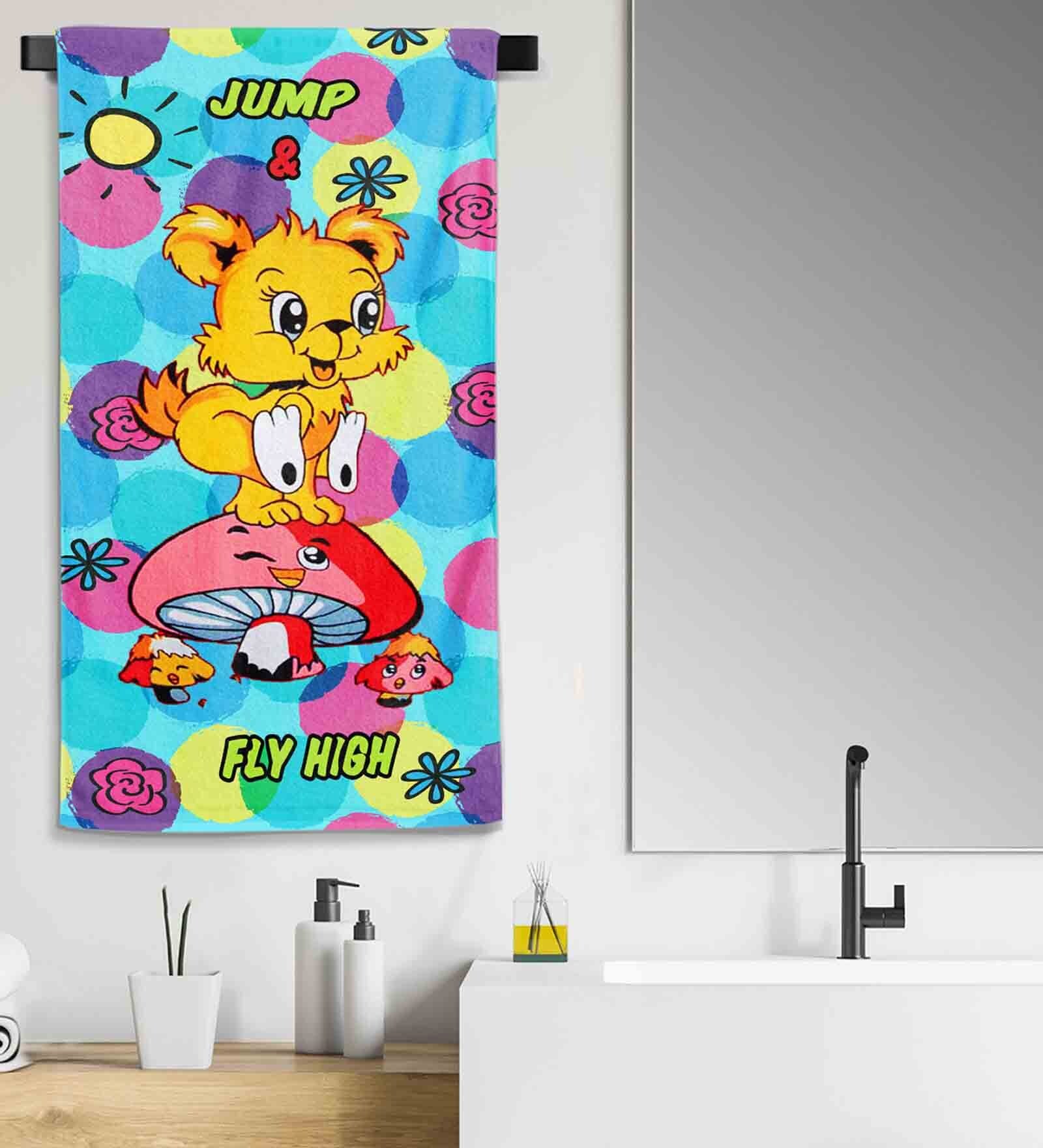 Buy Multicolor Cotton Solid 300 GSM Kids Bath Towel by Sassoon fab at ...