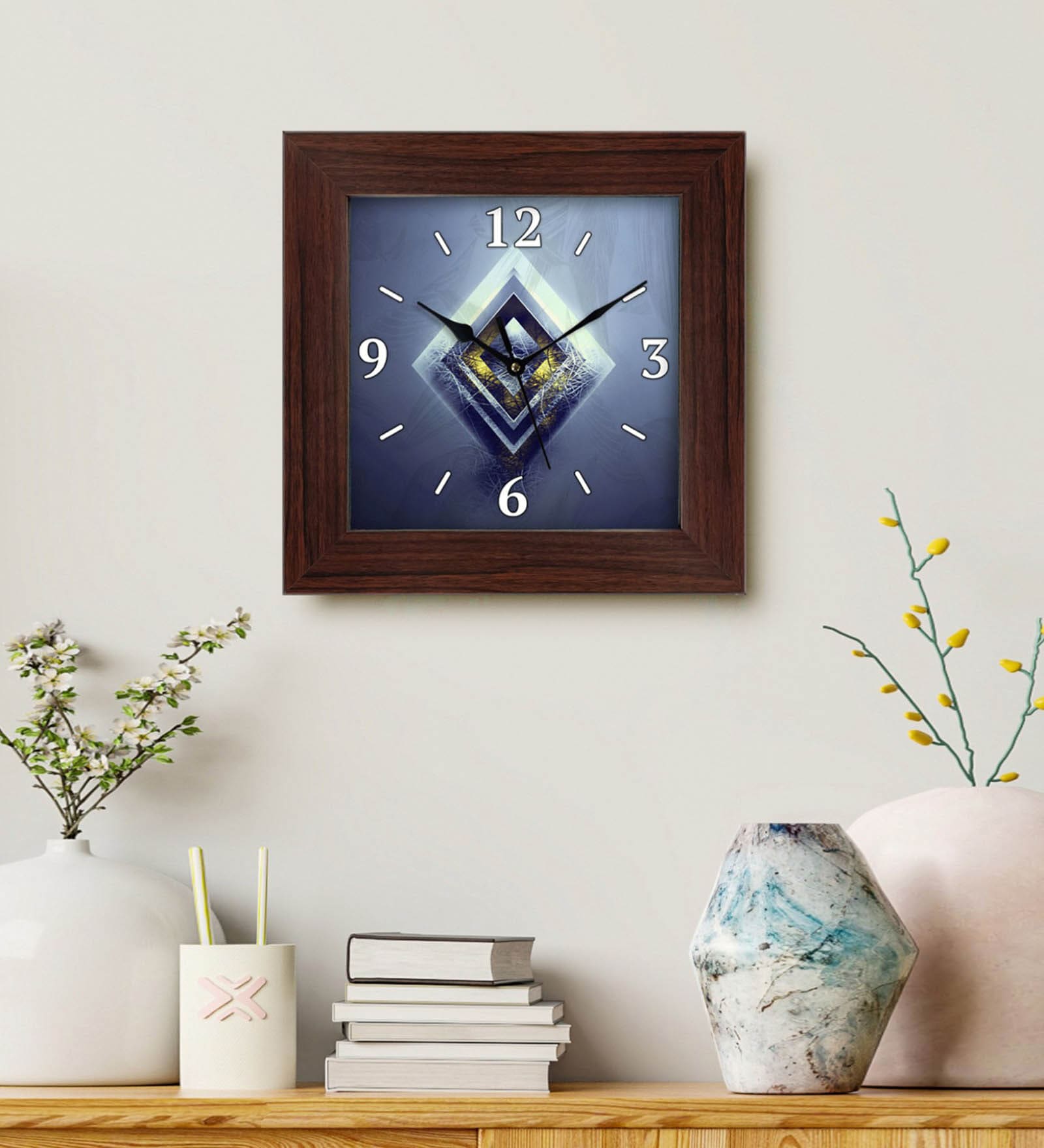 Buy Modern Blue Fiber Square Wall Clock at 43% OFF by 999Store | Pepperfry